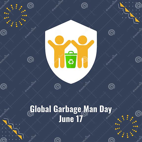 Trash Can and Garbage Man Vector Icon. Global Garbage Man Day Design ...
