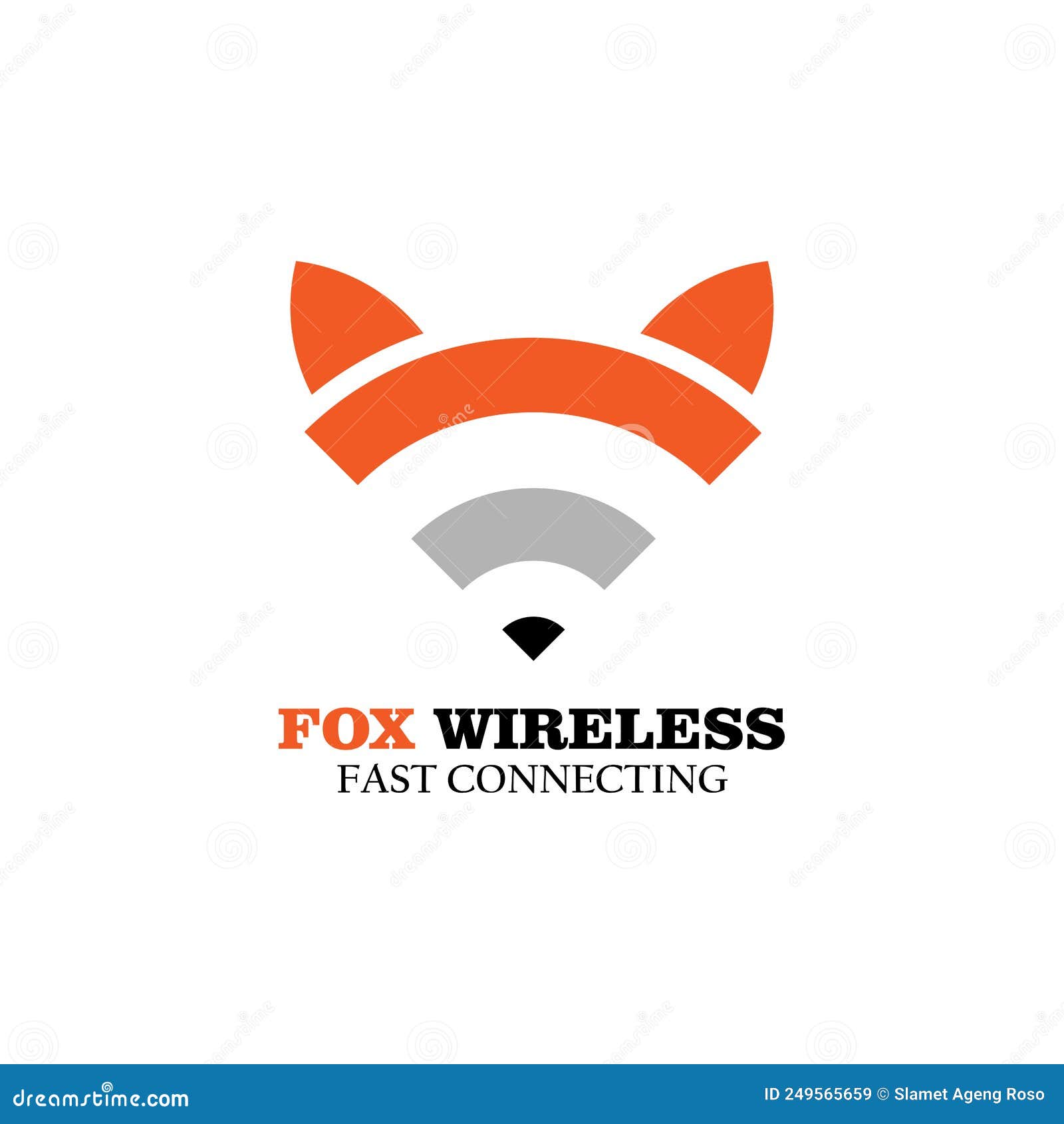 Illustration of Fox Wireless Design Logo Vector Stock Vector ...