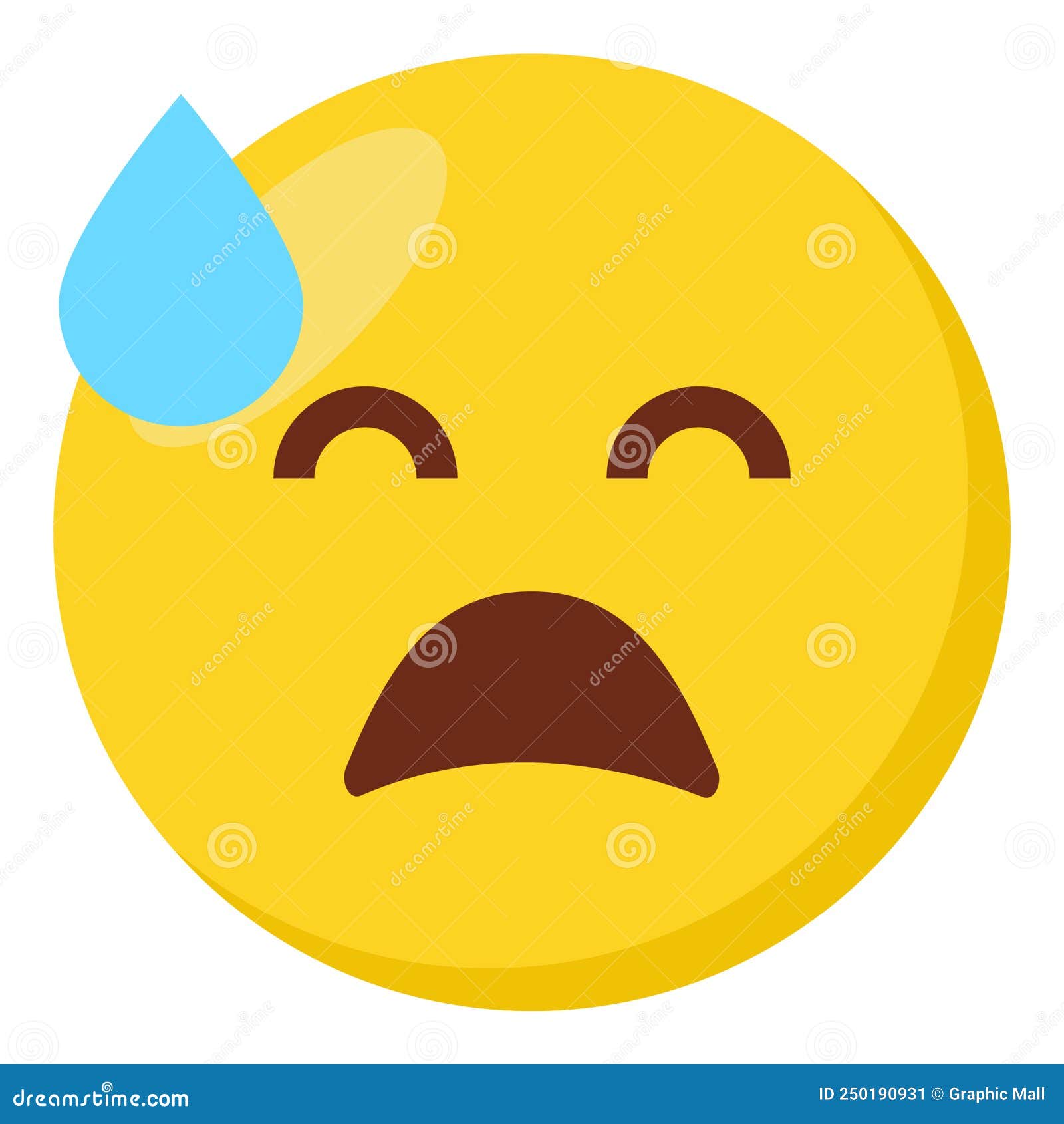 Downcast Face Expression Character Emoji Flat Icon. Stock Vector ...