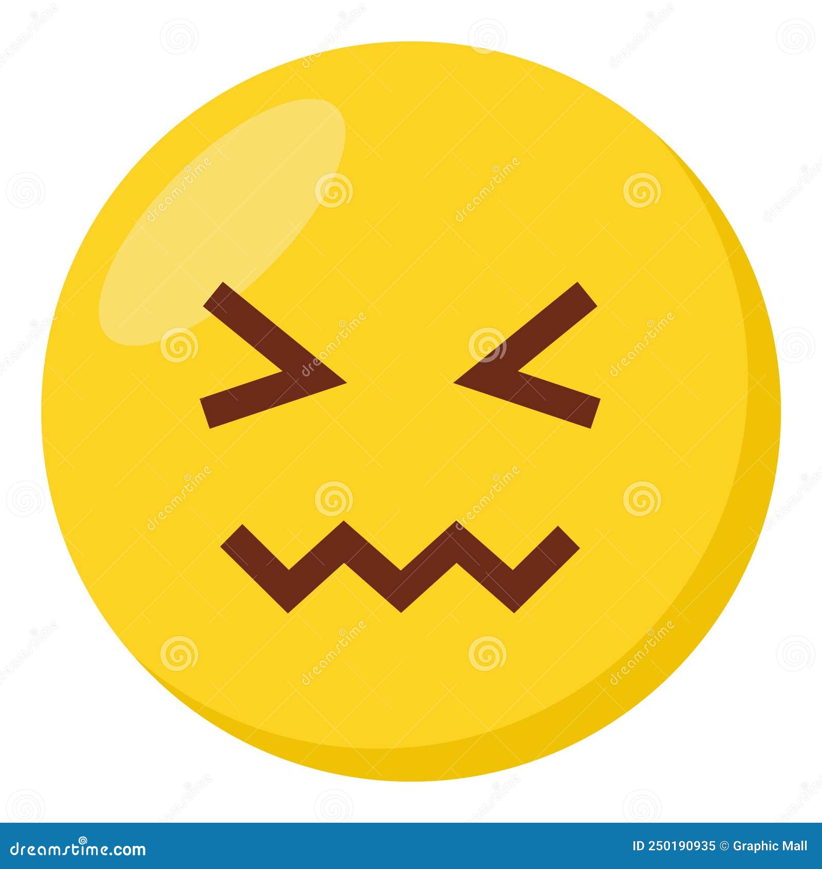 Confounded Face Expression Character Emoji Flat Icon. Stock Vector ...
