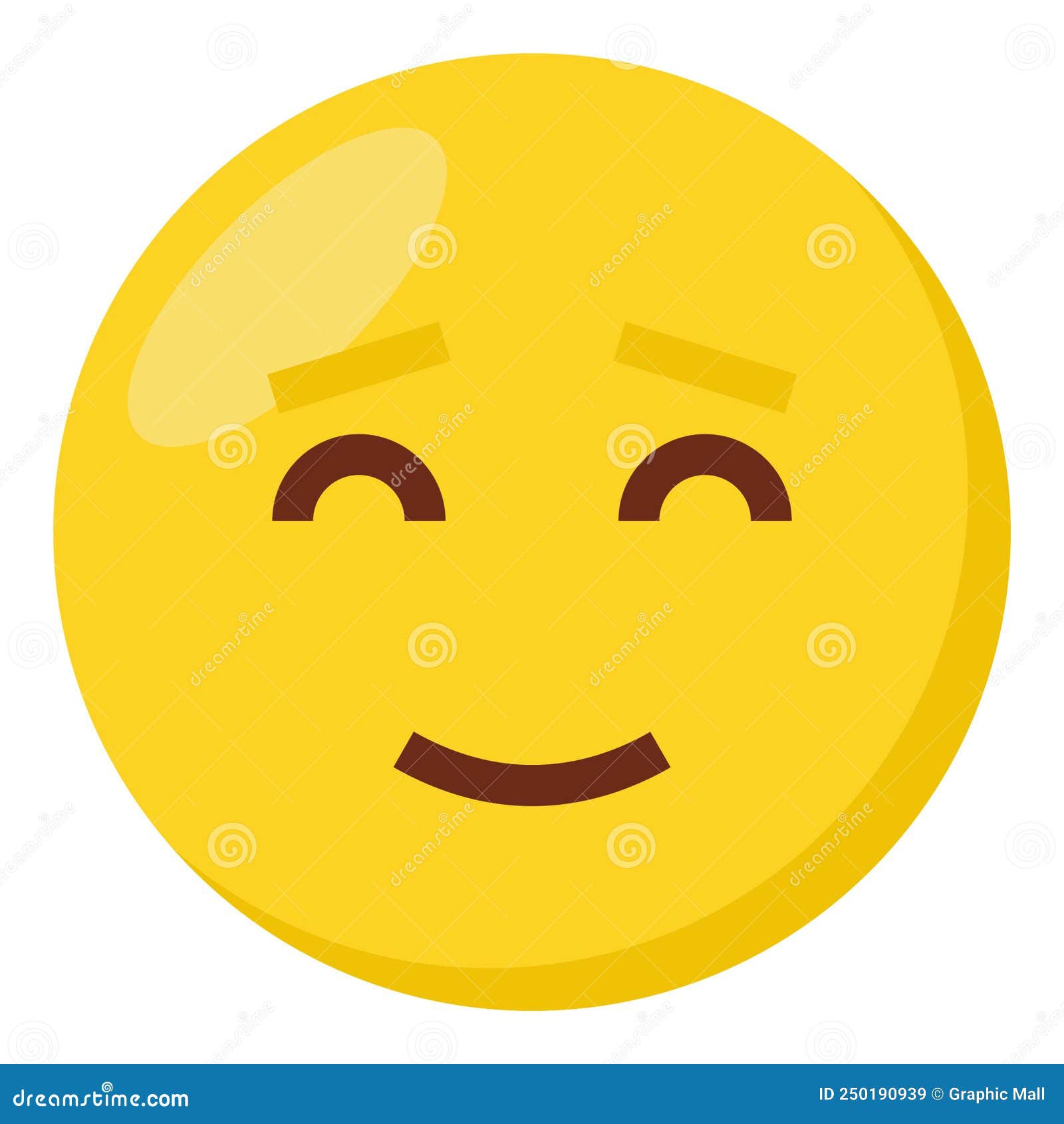 Relieved Face Expression Character Emoji Flat Icon. Stock Vector ...