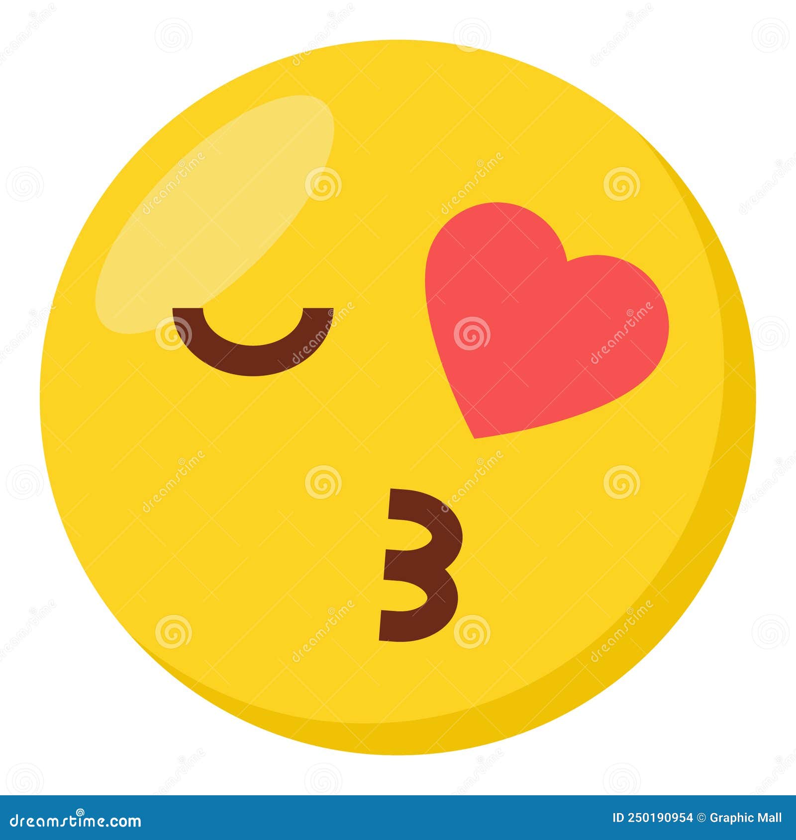 Blowing Kiss Face Expression Character Emoji Flat Icon. Stock Vector ...