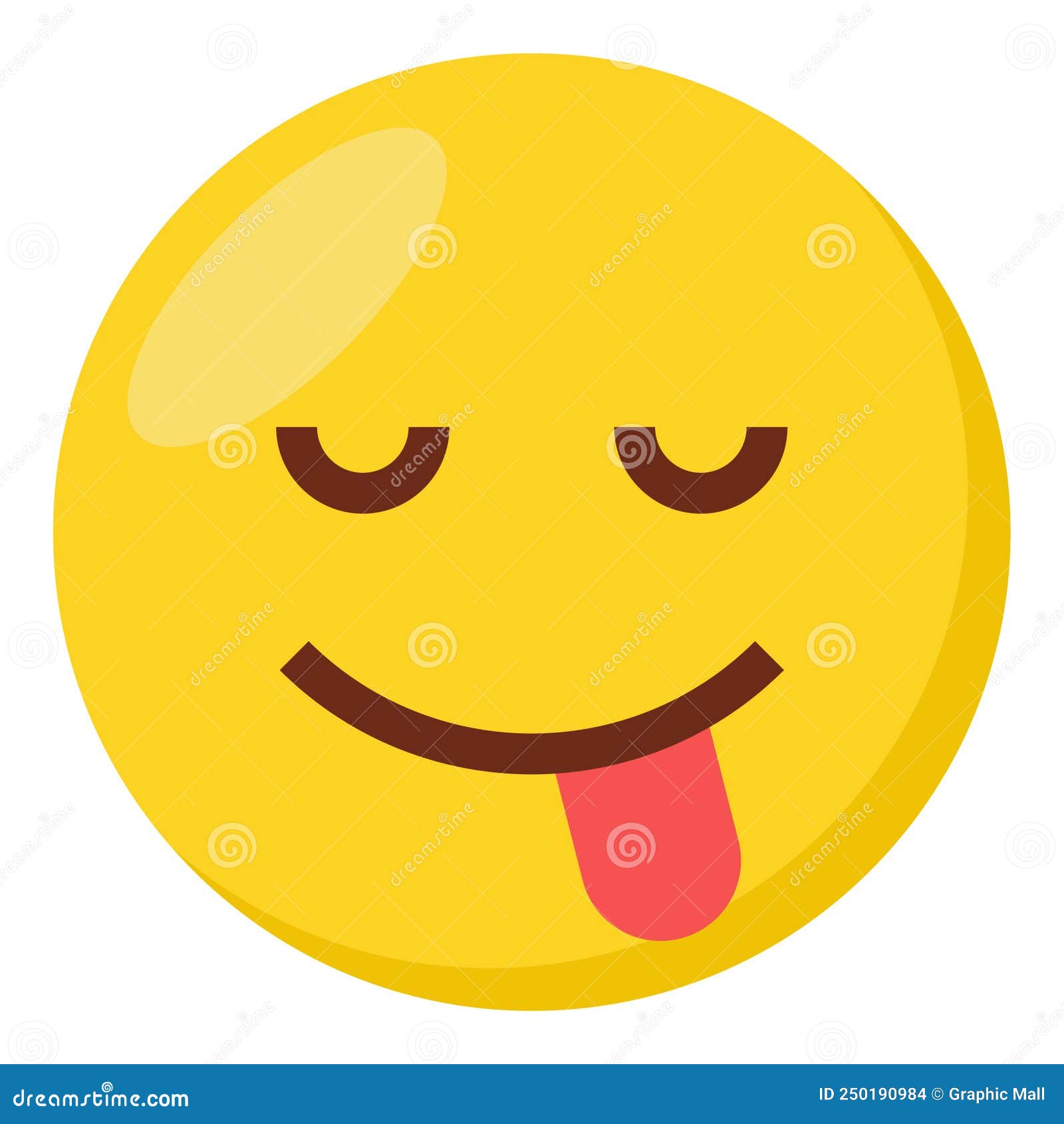 Savoring Face Expression Character Emoji Flat Icon. Stock Vector ...