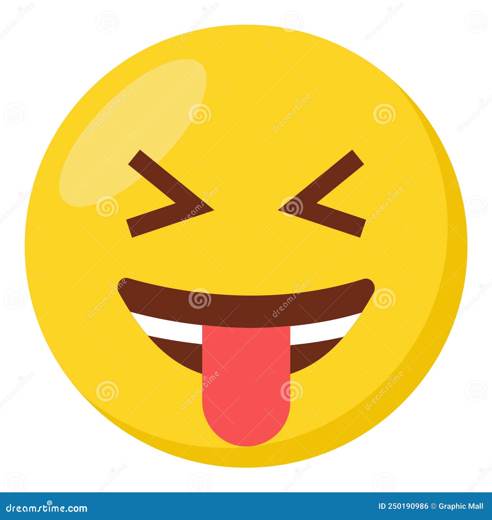 Squinting Face Expression Character Emoji Flat Icon. Stock Vector ...