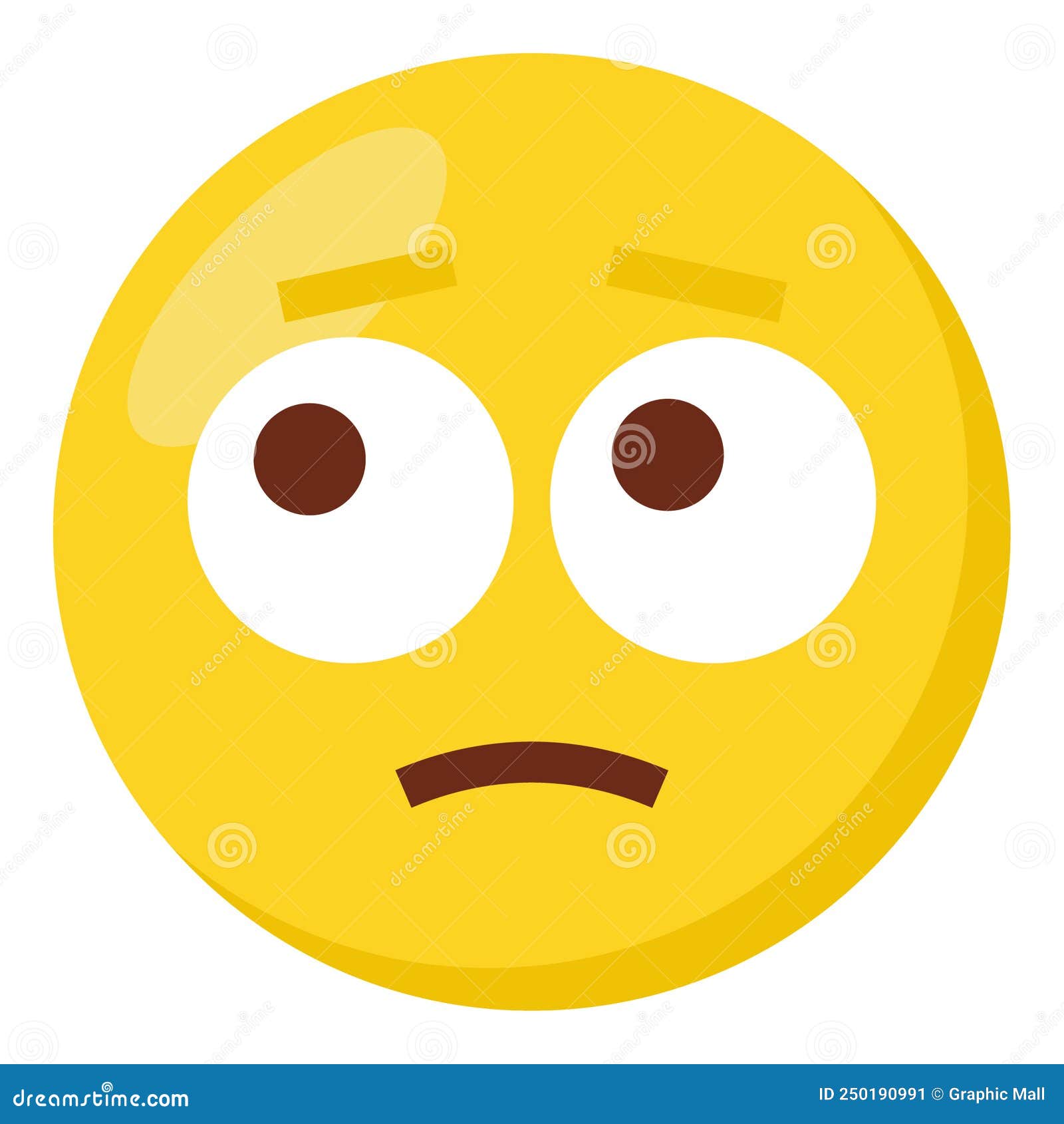 Pleading Emoji Face With Big Eyes. Isolated. Big Eyes Emoji. Vector ...