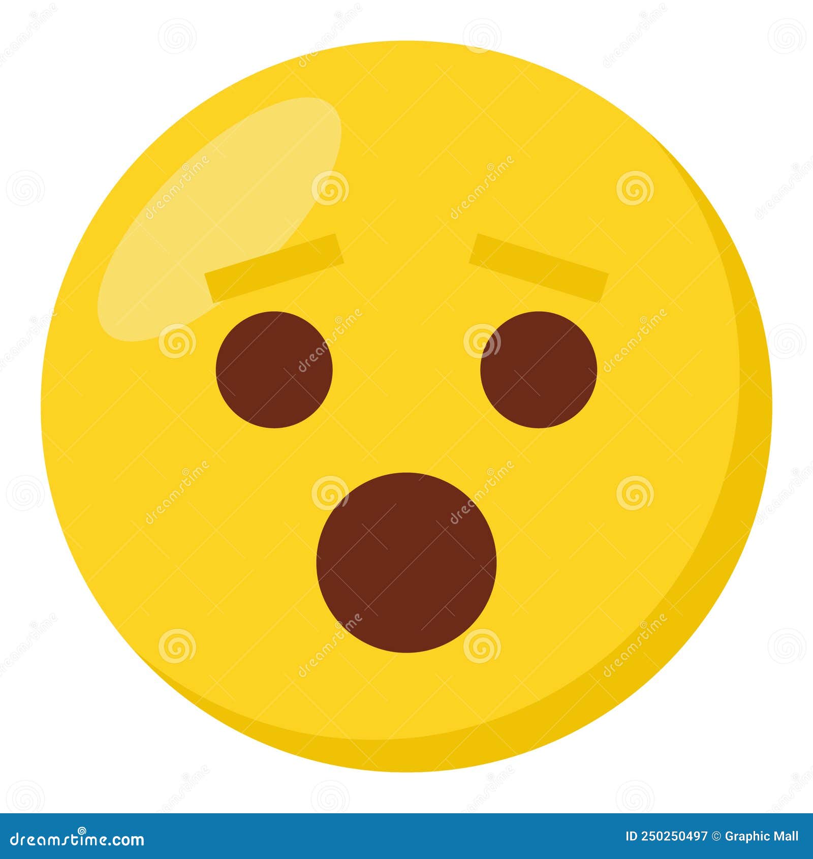 Frowning Face Expression Character Emoji Flat Icon. Stock Vector ...