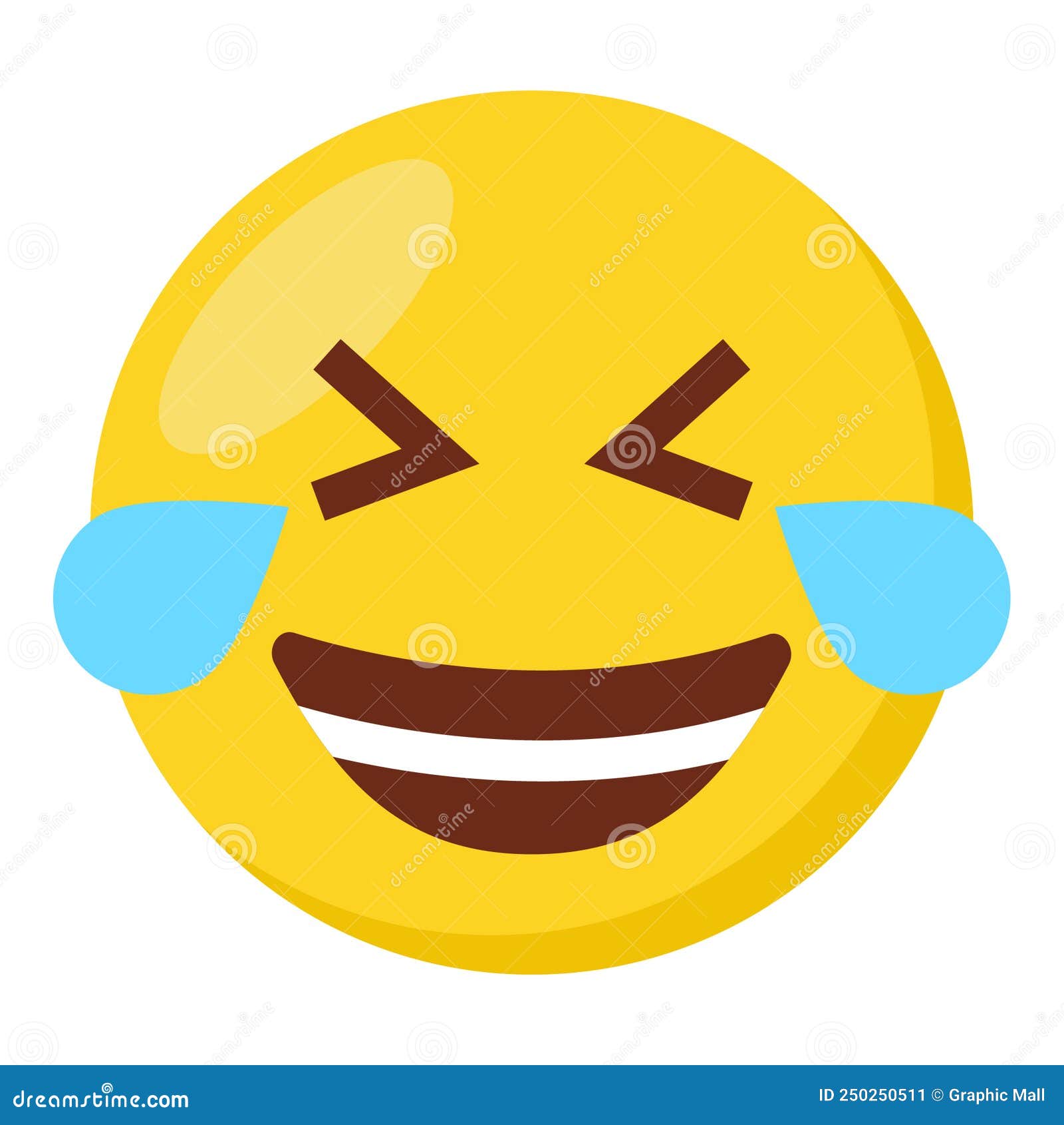 Happy Laugh Face Expression Character Emoji Flat Icon. Stock Vector ...