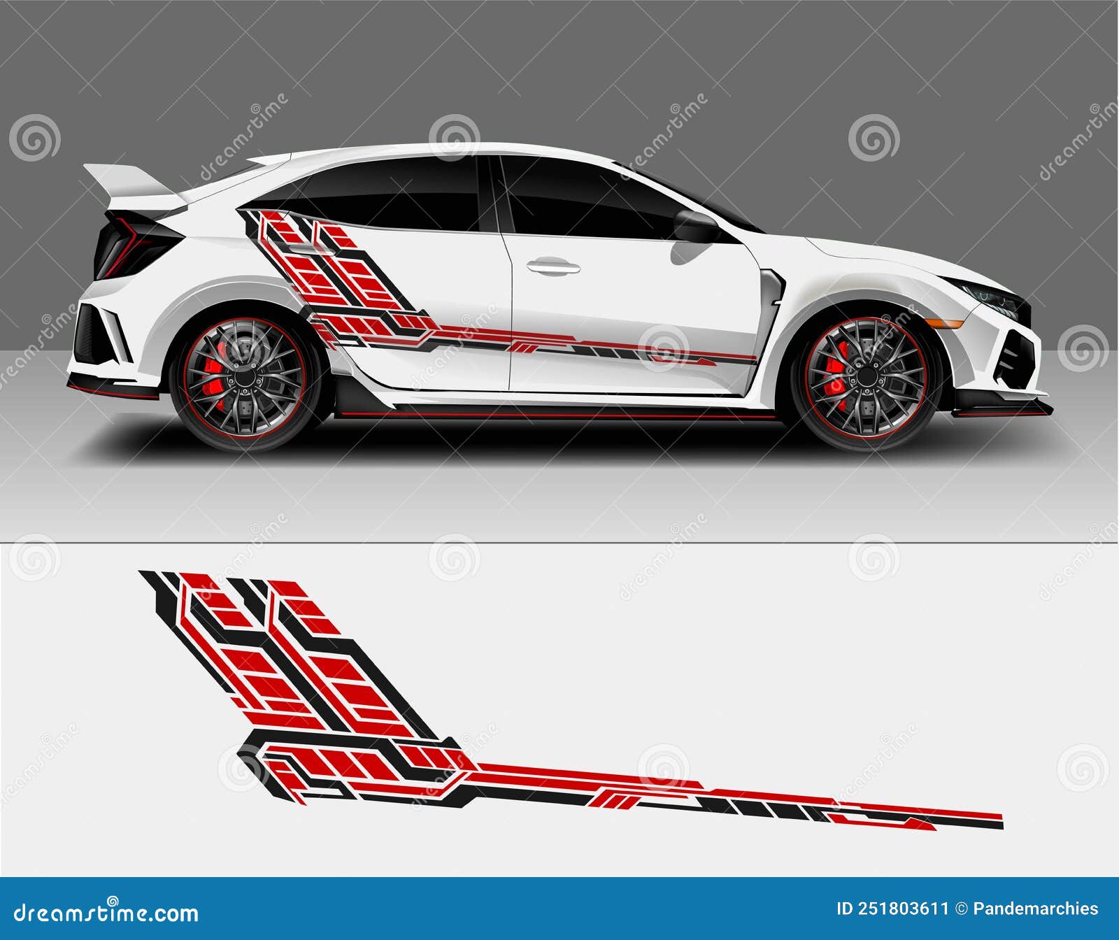 Sedan Vehicle Graphic kit stock vector. Illustration of clip - 251803611