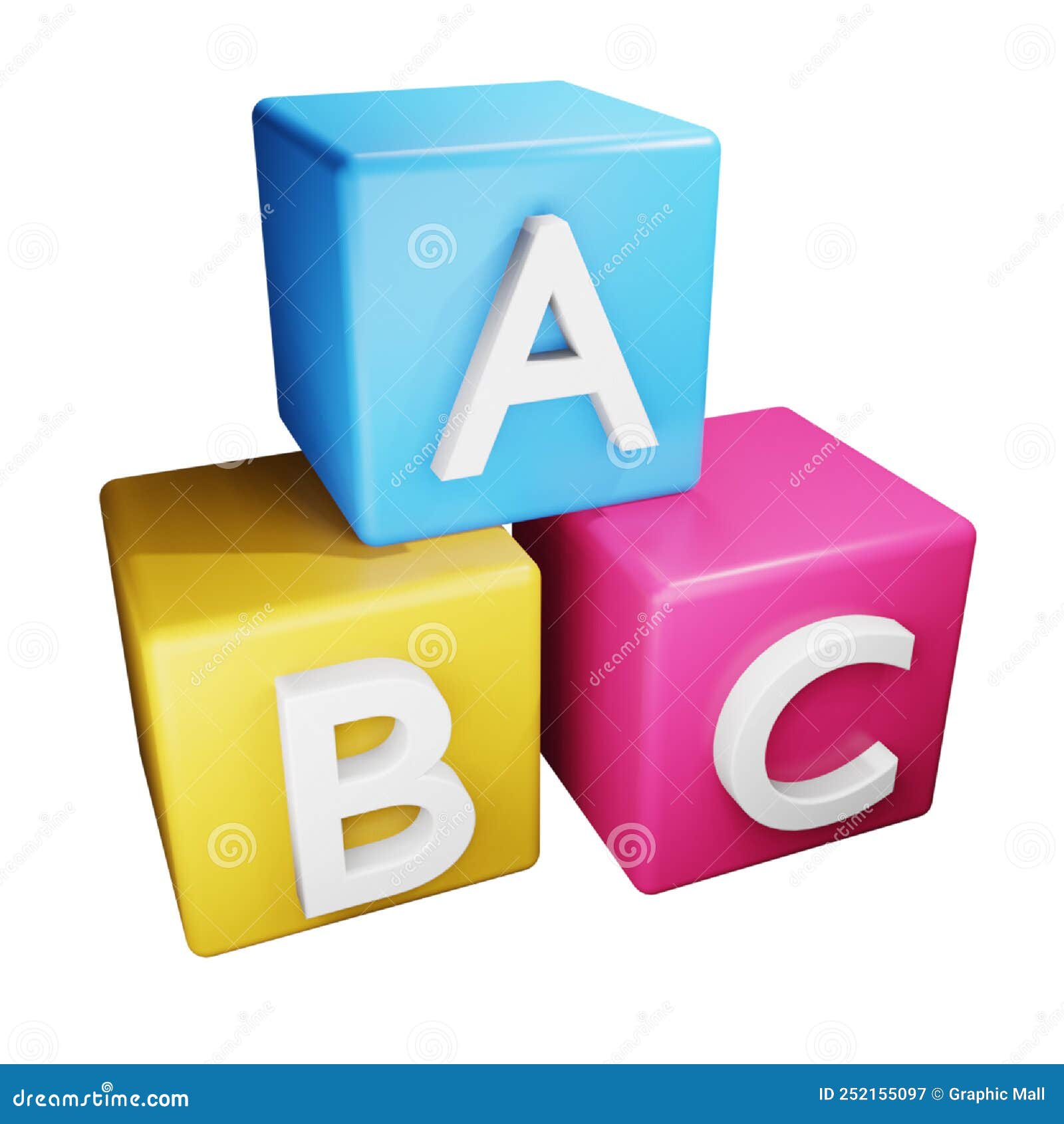 Alphabet Box 3d Rendering Isometric Icon. Stock Vector - Illustration ...