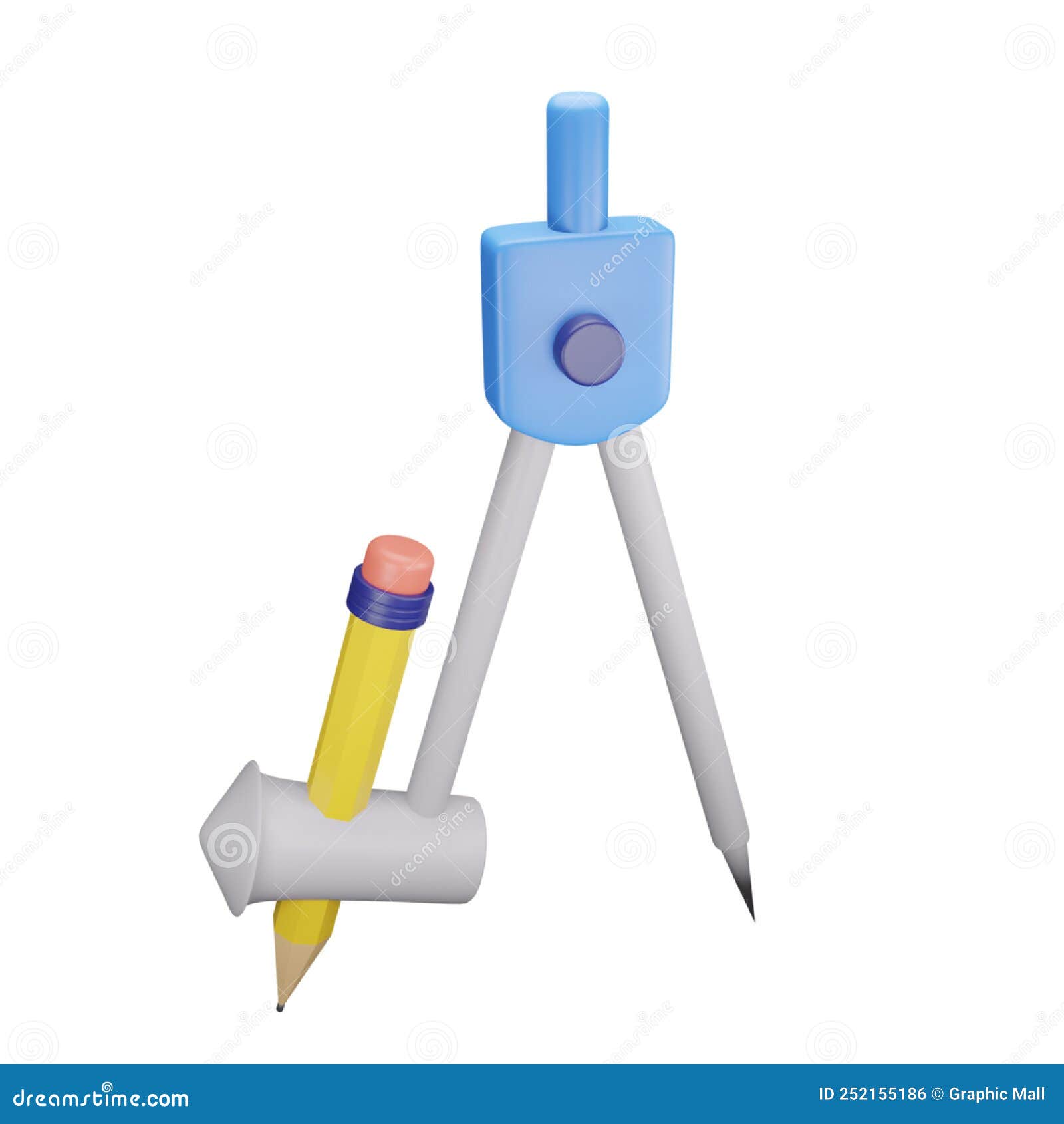 Geometry Compass 3d Rendering Isometric Icon. Stock Vector ...