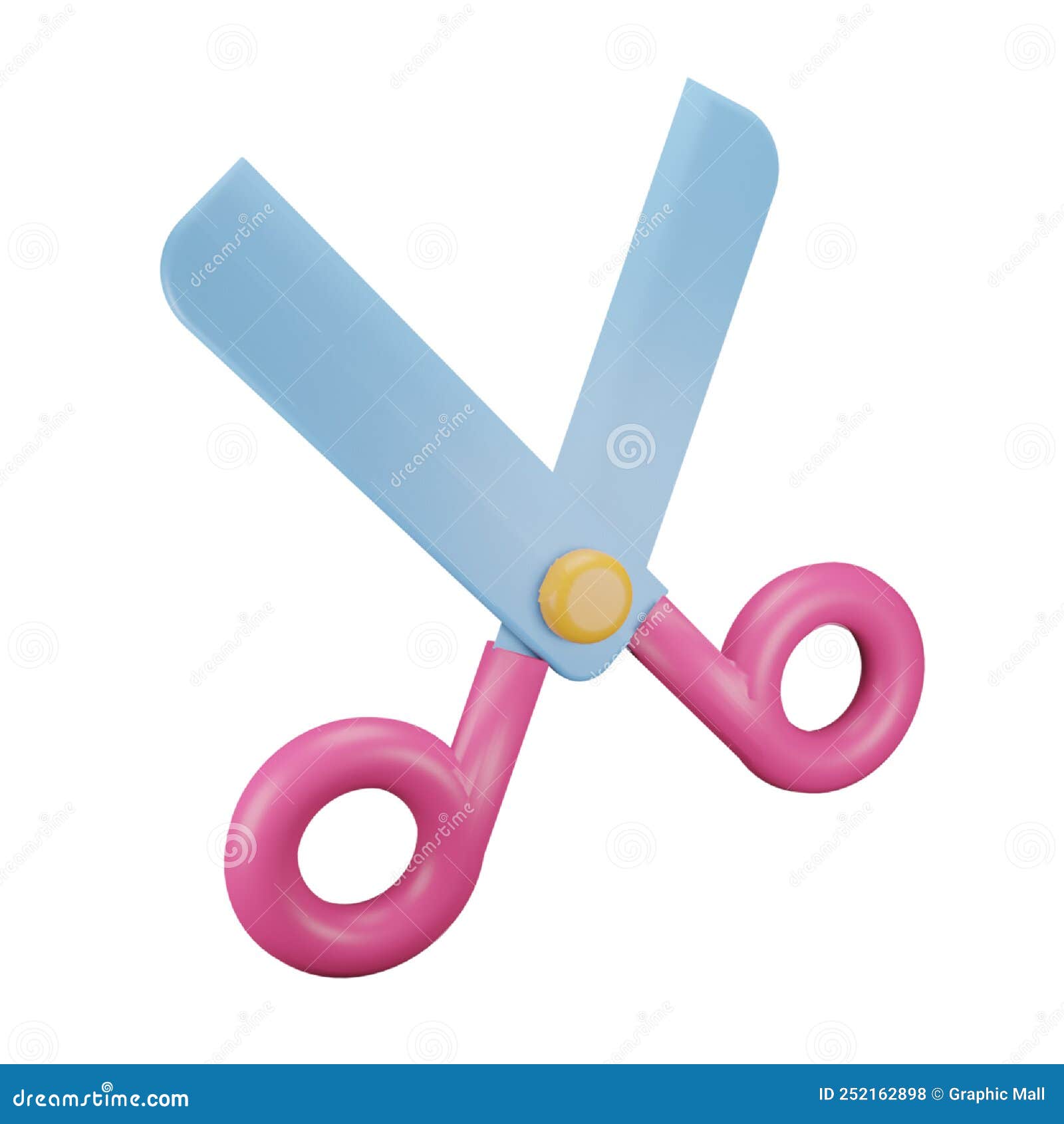 Scissor 3d Rendering Isometric Icon. Stock Vector - Illustration of ...