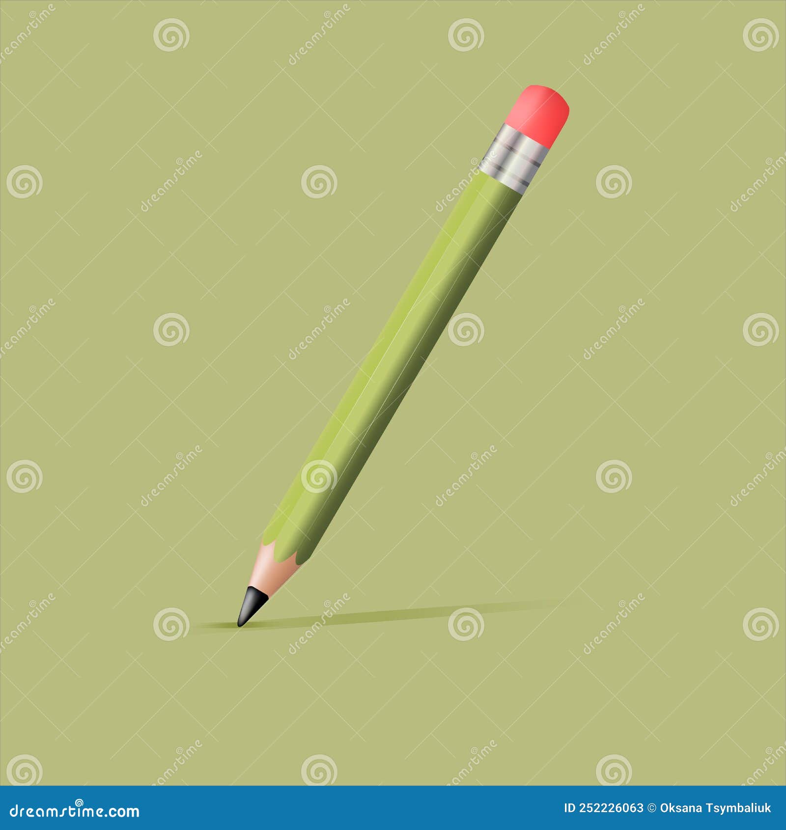 Green pencil Vector stock vector. Illustration of sketch - 252226063