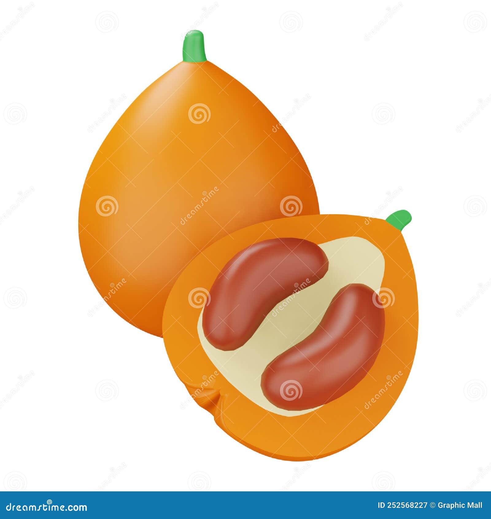 Medlar 3d Rendering Isometric Icon. Stock Vector - Illustration of ...