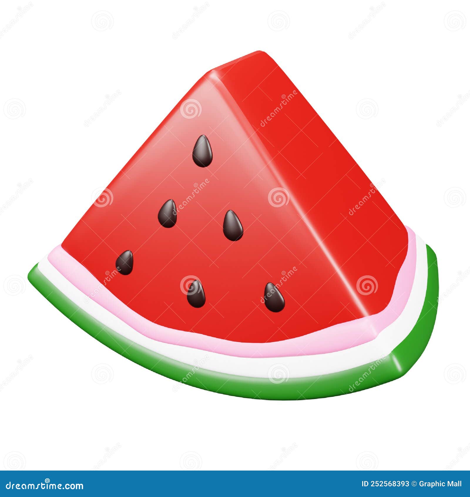Watermelon 3d Rendering Isometric Icon. Stock Vector - Illustration of ...