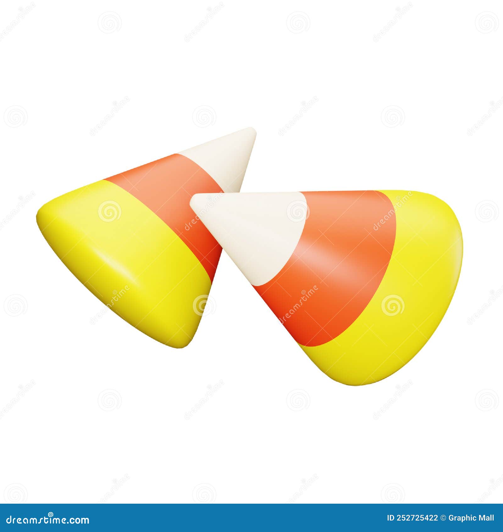 Candy Corn 3d Rendering Isometric Icon. Stock Vector - Illustration of rendering, icon: 252725422