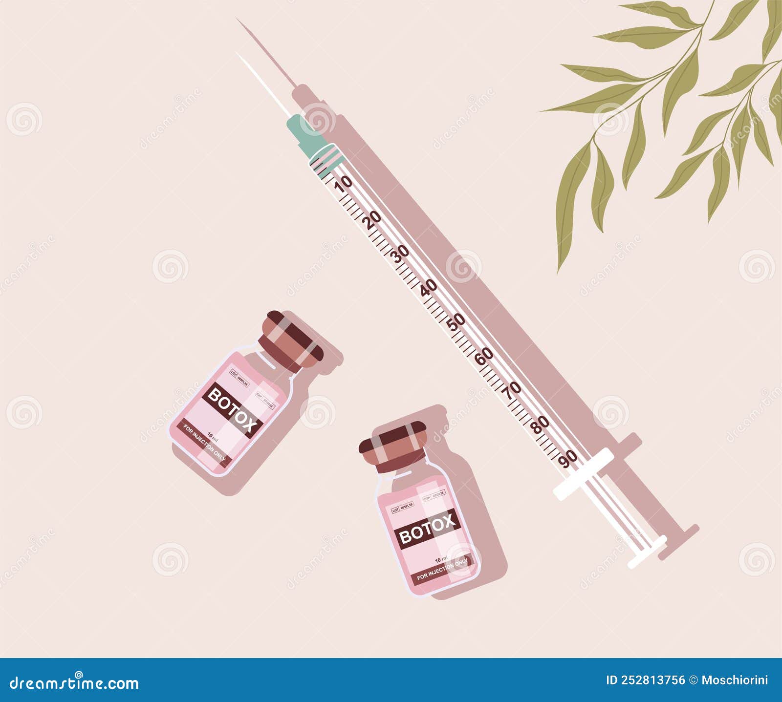 Botox Illustration Concept. Botulinum Toxin Anti-aging Treatment Stock ...
