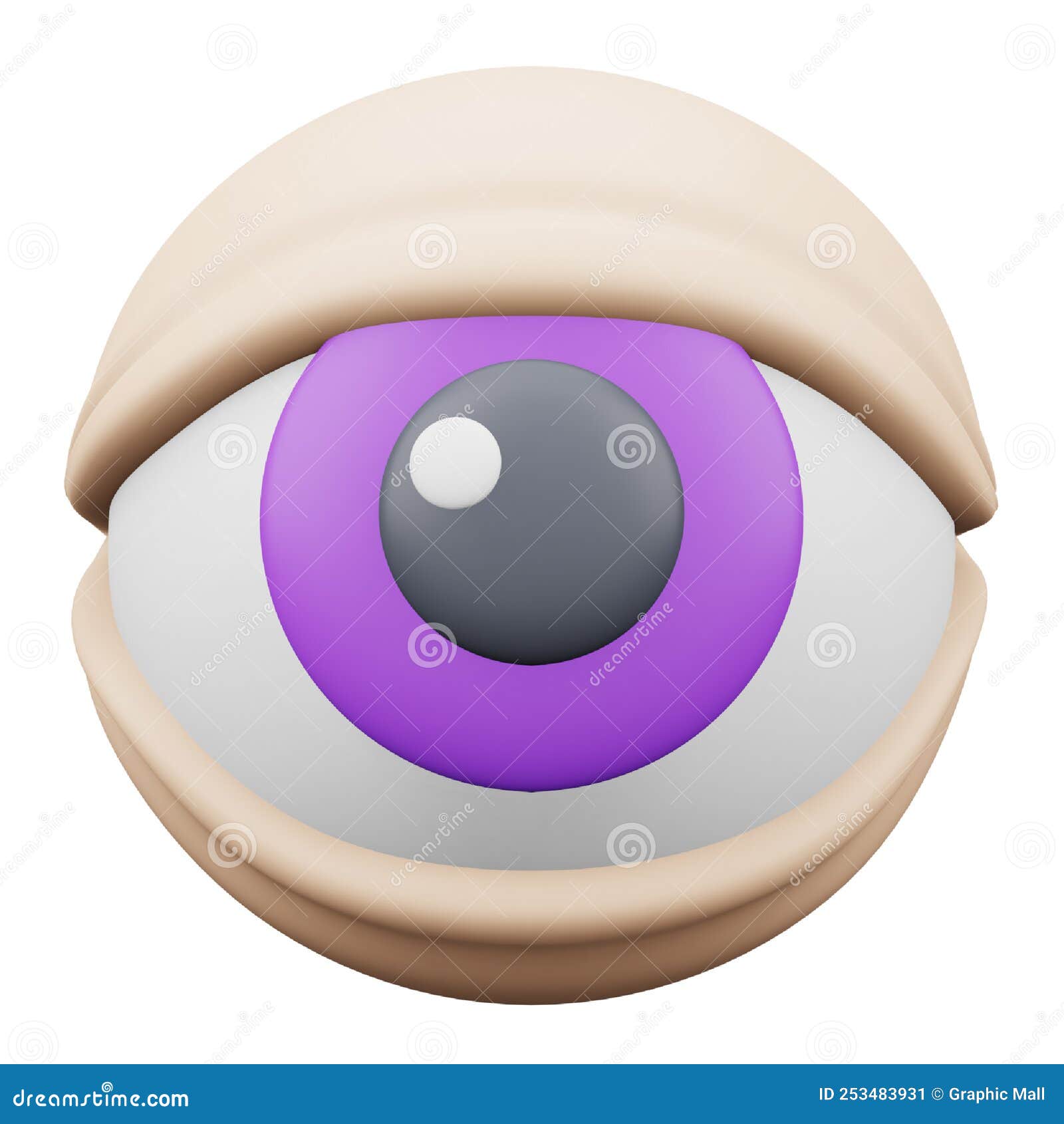 Eye 3D Rendering Isometric Icon. Stock Vector - Illustration of ...