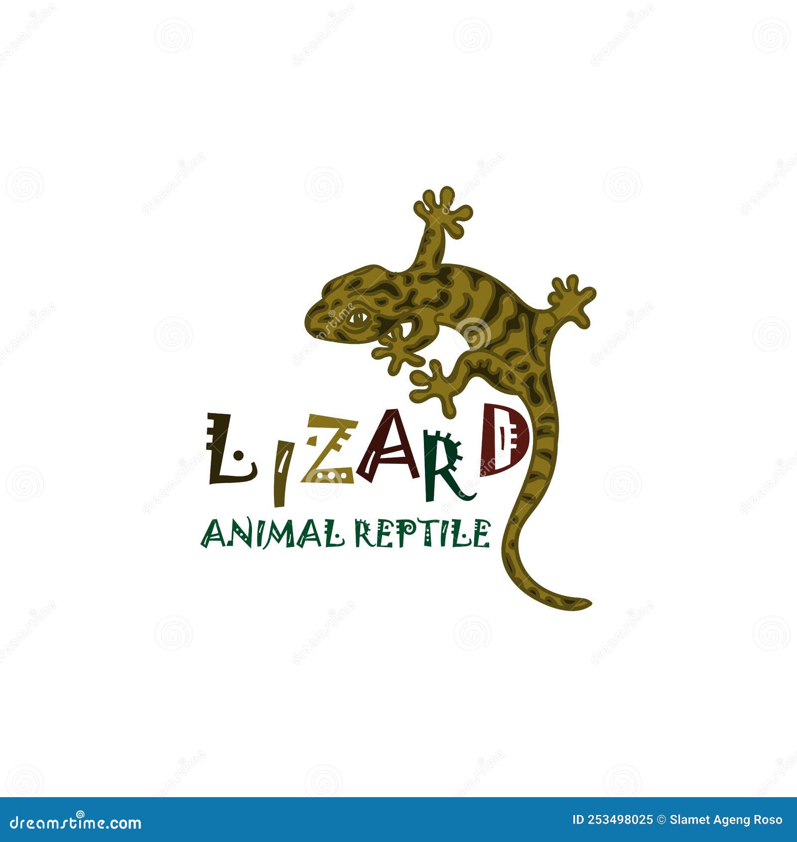 Illustration of a Lizard Logo Design Vector Stock Vector - Illustration ...