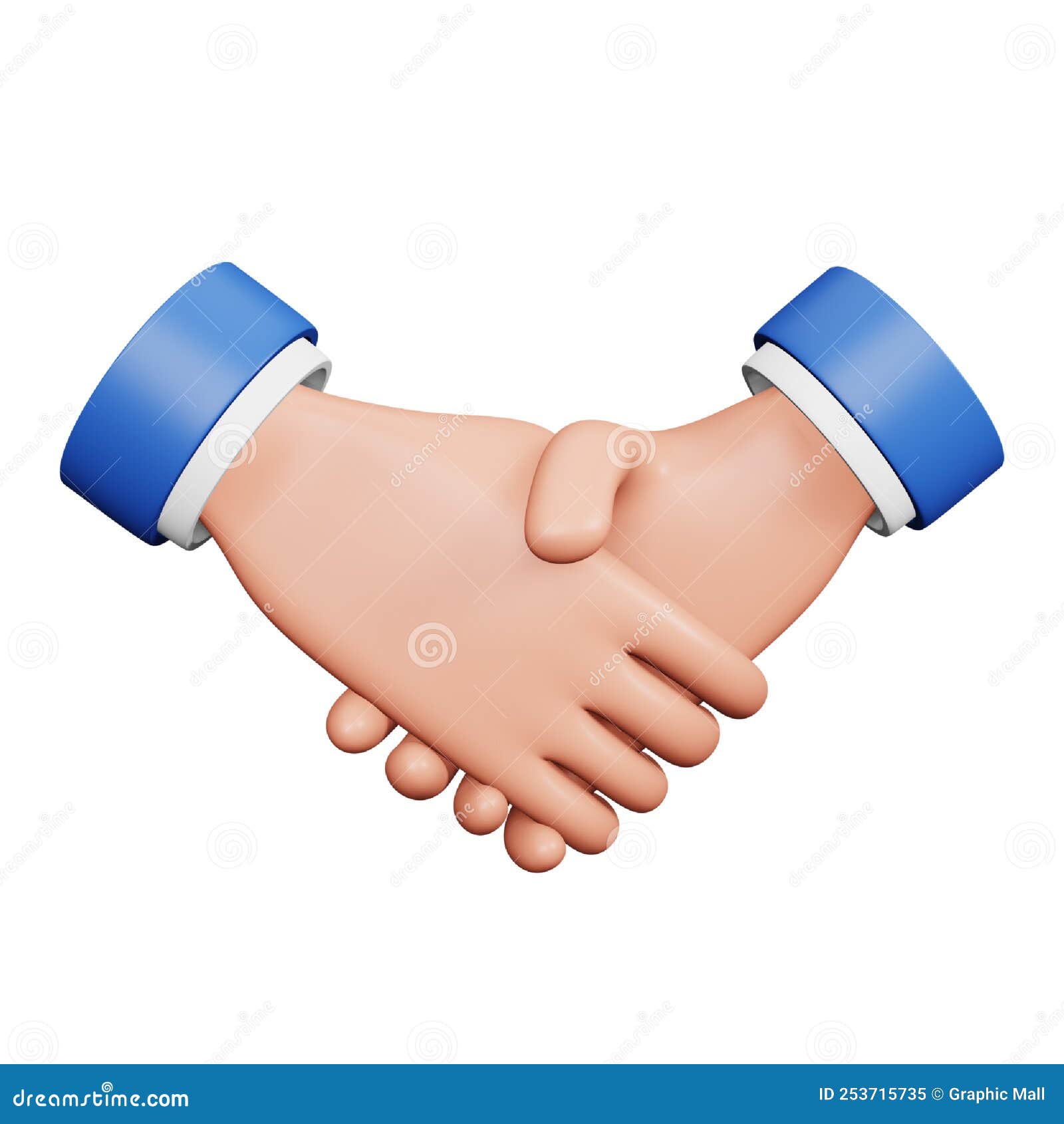 Handshake 3D Rendering Isometric Icon. Stock Vector - Illustration of ...