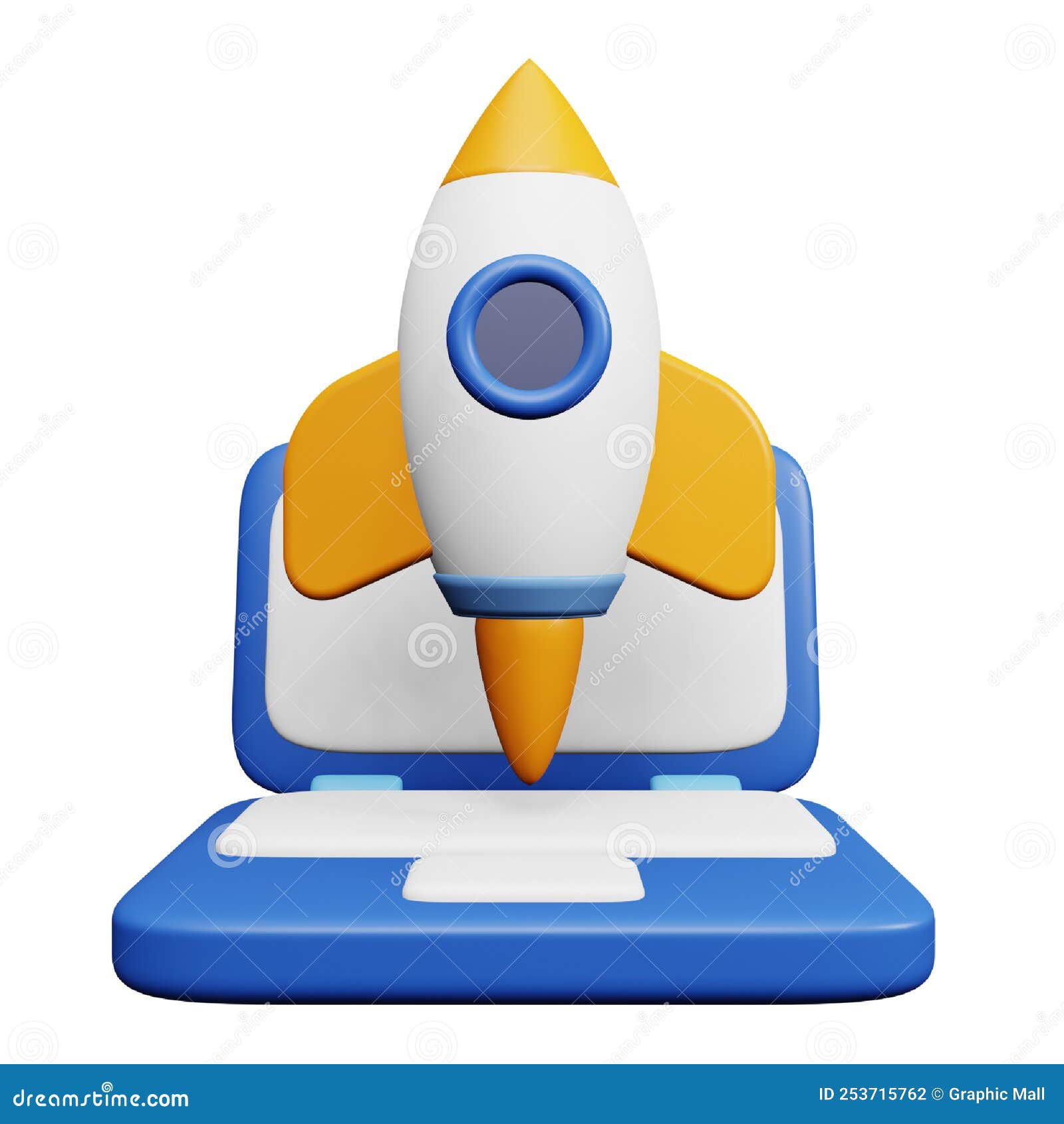 Launching Campaign 3D Rendering Isometric Icon. Stock Vector ...