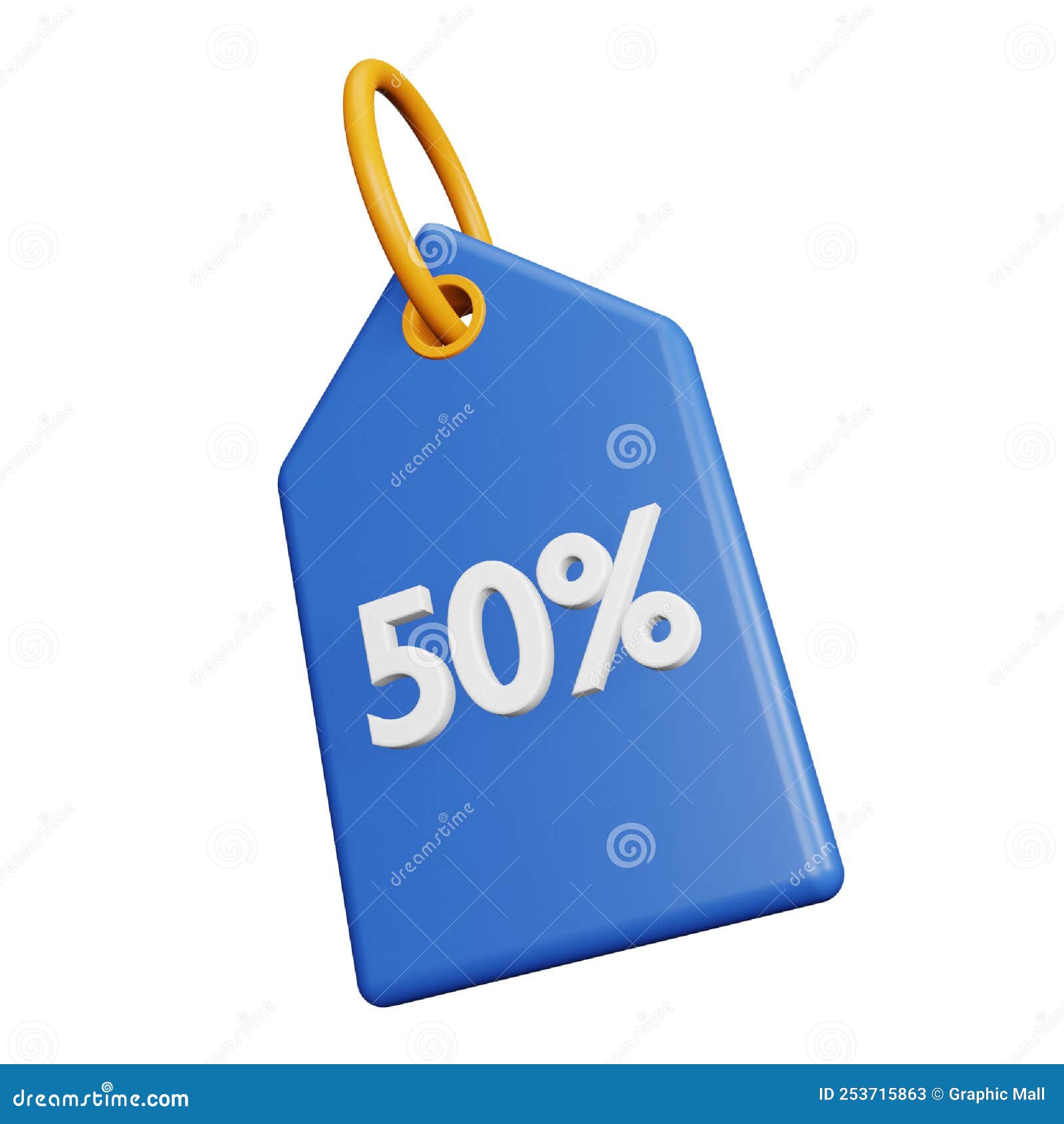 Price Tag 3D Rendering Isometric Icon. Stock Vector - Illustration of ...