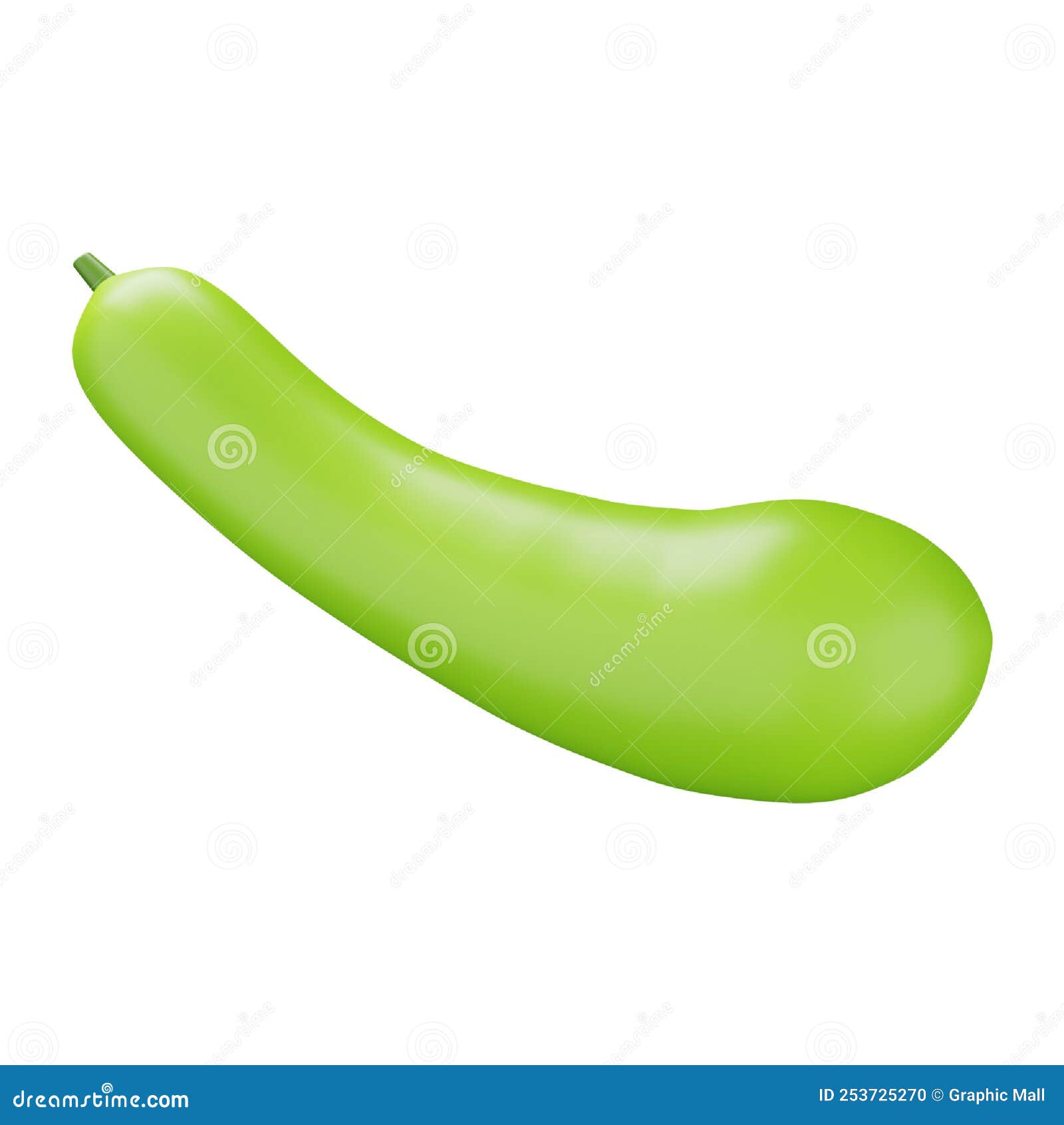 Bottle Gourd 3d Rendering Isometric Icon. Stock Vector - Illustration ...