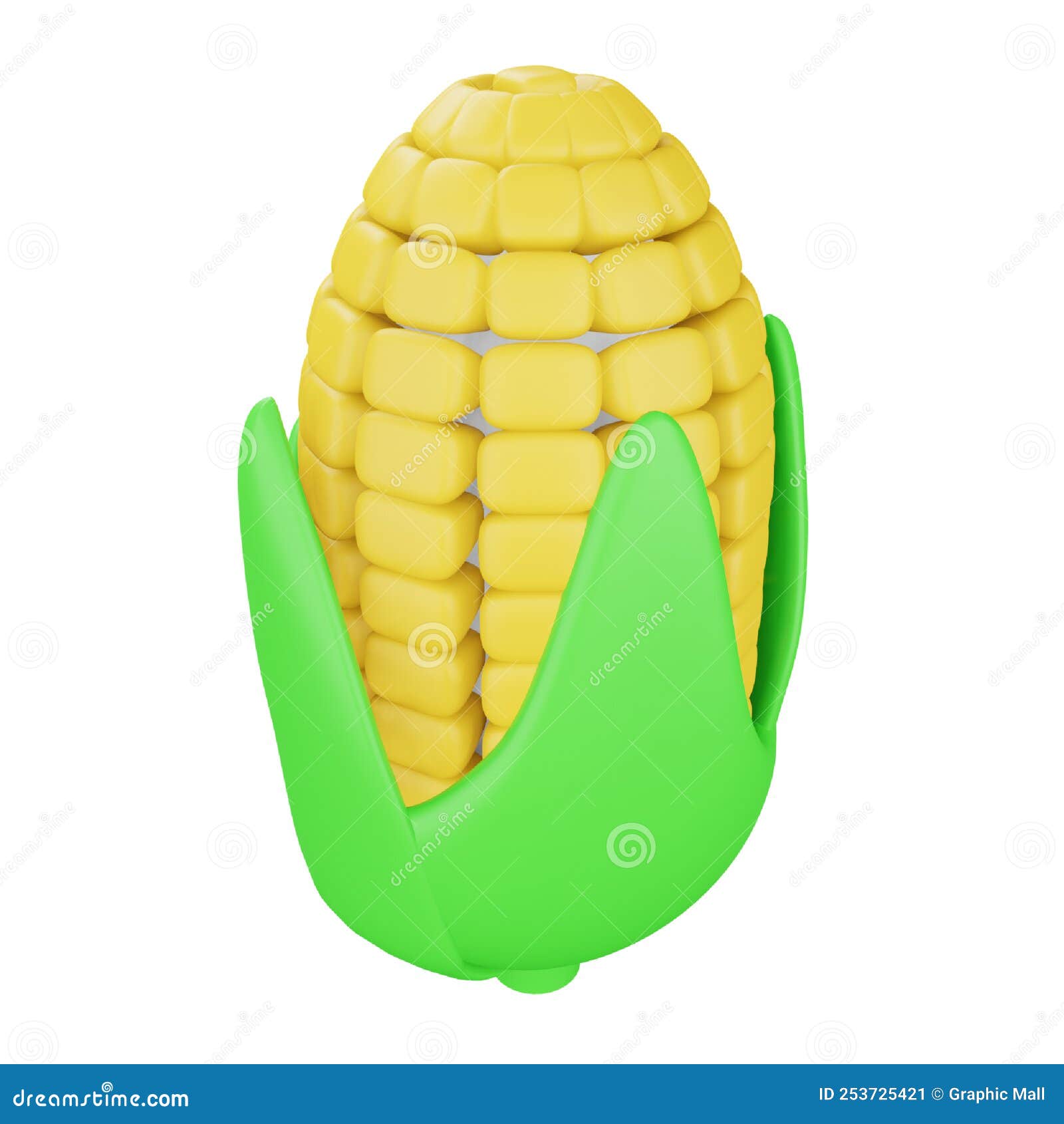 Corn 3d Rendering Isometric Icon. Stock Vector - Illustration of sweet ...