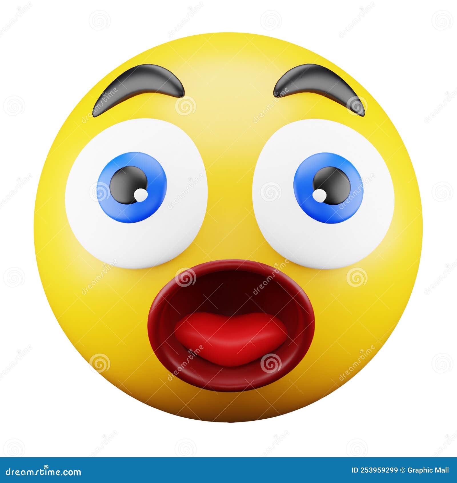 Astonished Emoji Face 3d Rendering Isometric Icon. Stock Vector ...