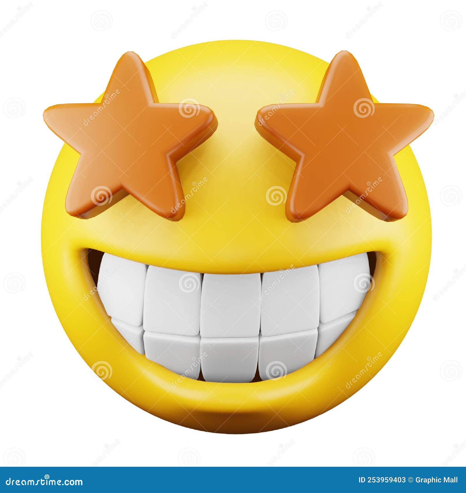 Star Struck Emoji Face 3d Rendering Isometric Icon. Stock Vector ...