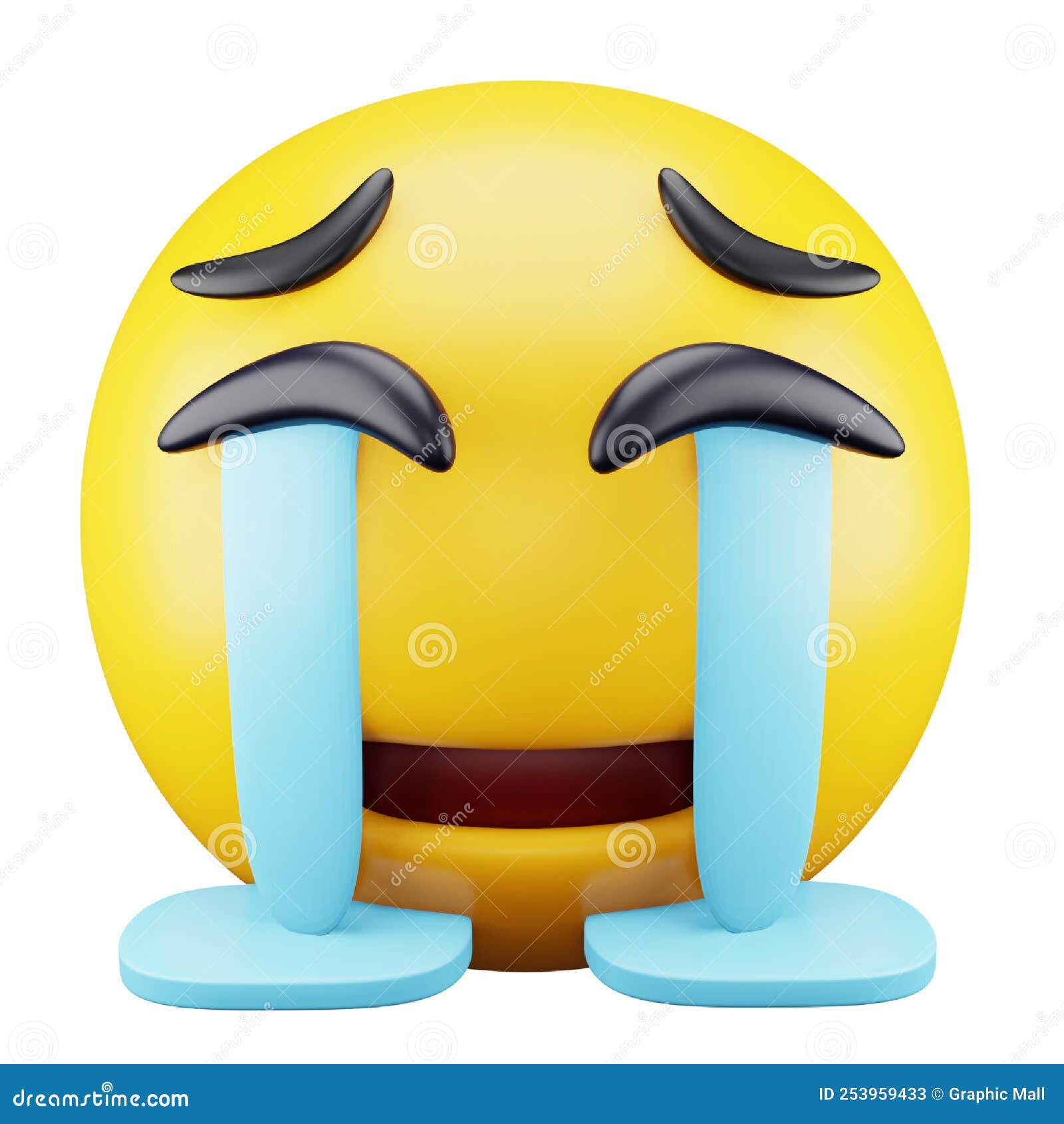 Cry Emoji Face 3d Rendering Isometric Icon. Stock Vector - Illustration ...