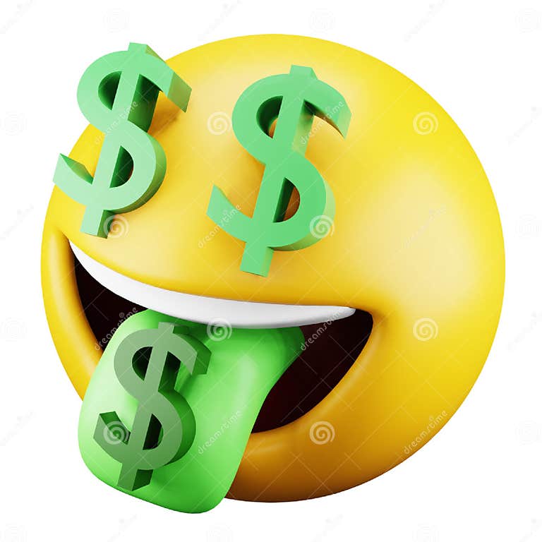 Dollar Emoji Face 3d Rendering Isometric Icon. Stock Vector ...