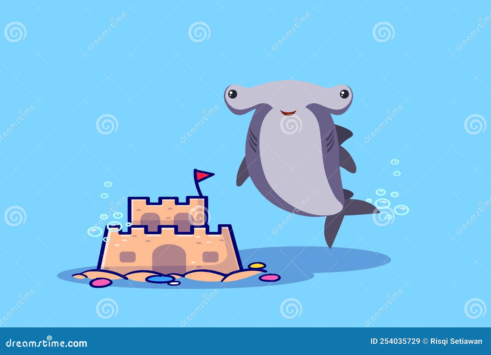 Character Animal Sea Kawai Design Stock Vector - Illustration of water ...