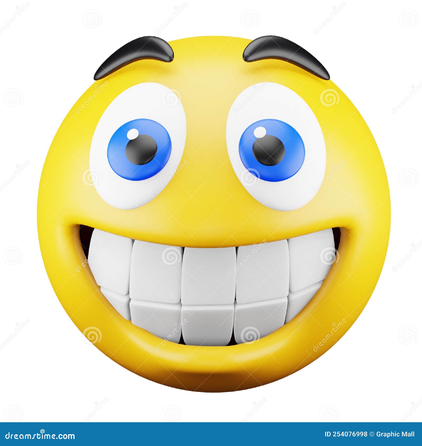 Smiling Emoji Face 3d Rendering Isometric Icon. Stock Vector ...