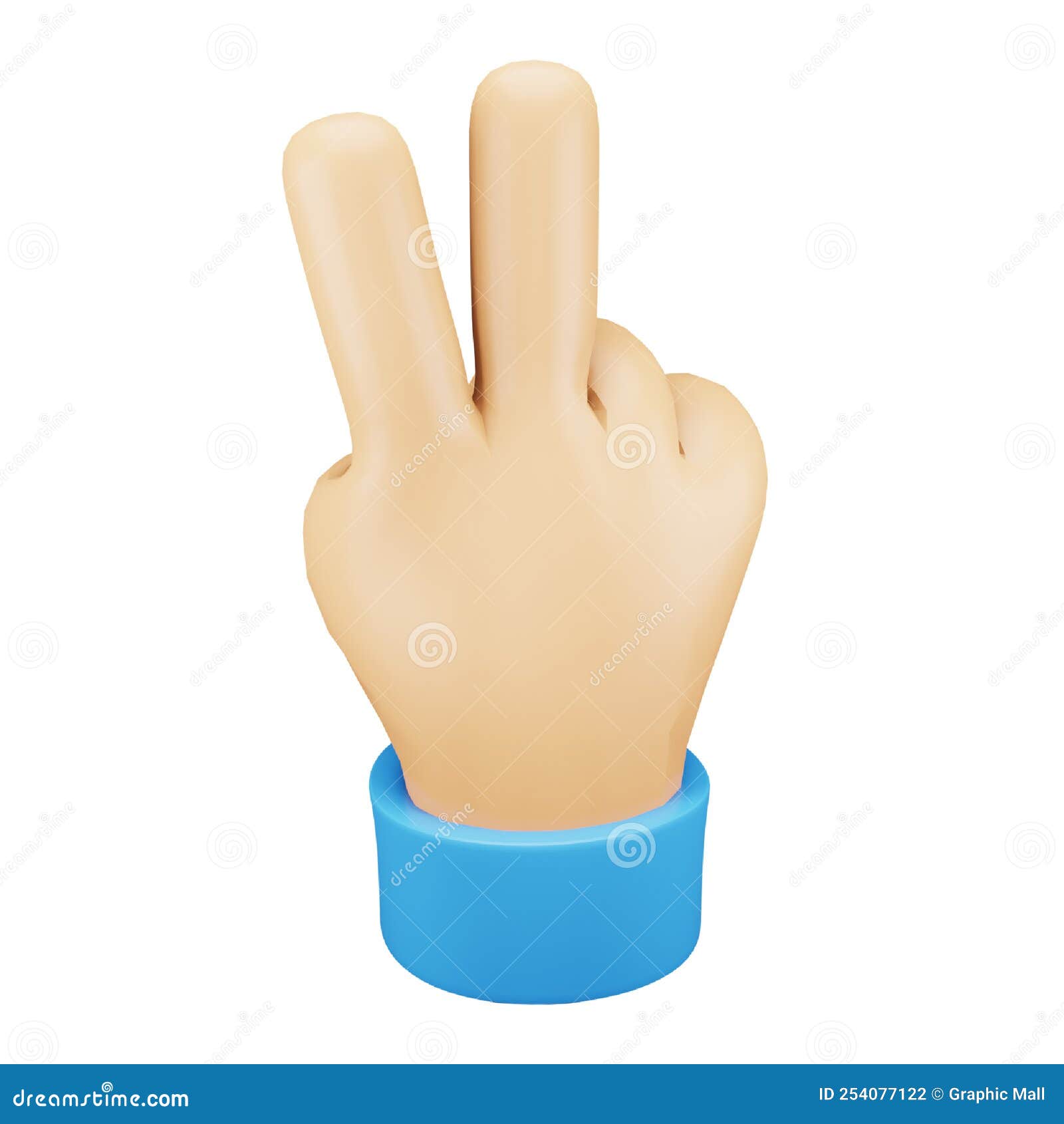 Victory Hand Gesture Emoji 3d Rendering Isometric Icon Stock Vector ...