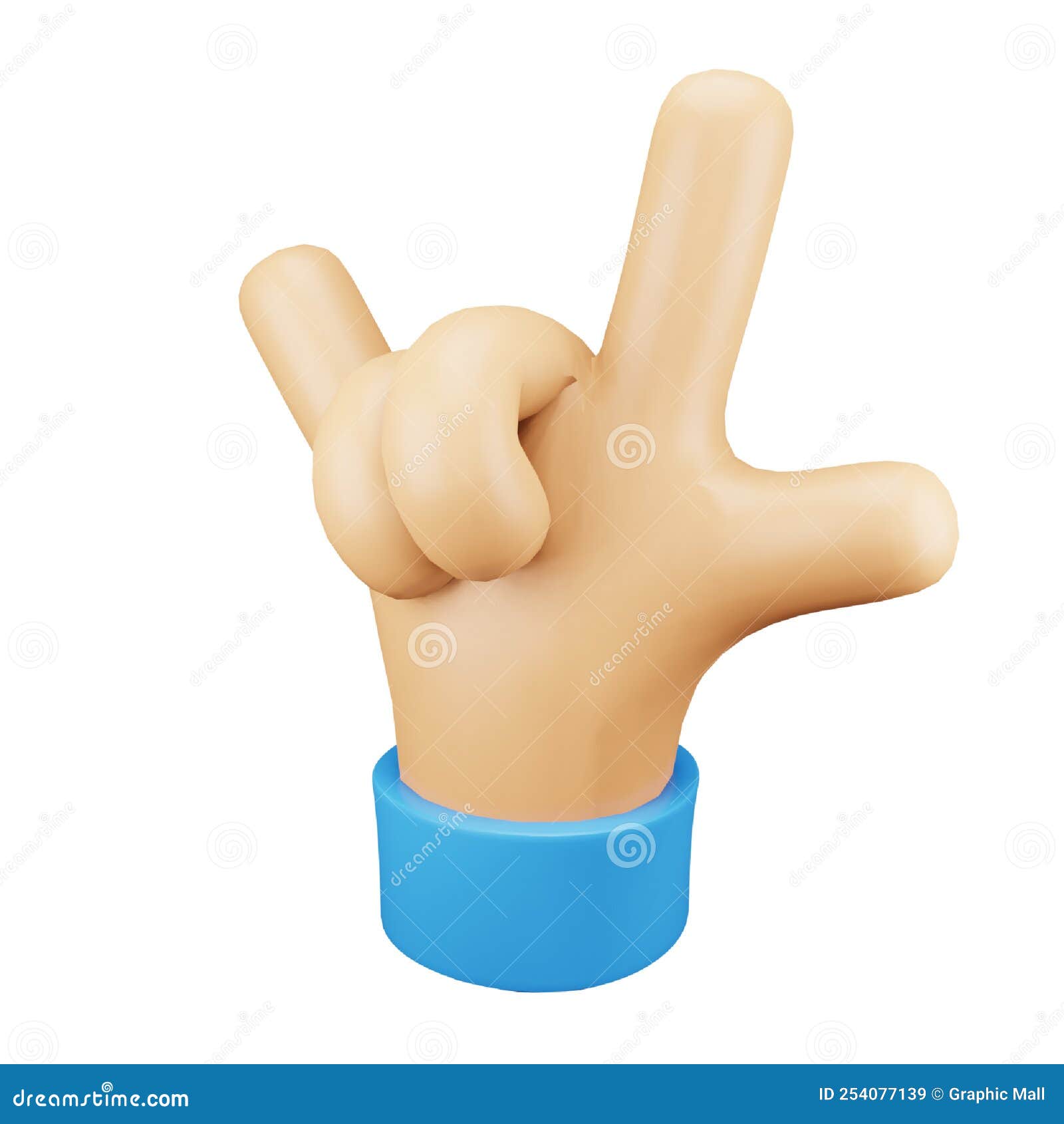 Rock Hand Gesture Emoji 3d Rendering Isometric Icon. Stock Vector ...