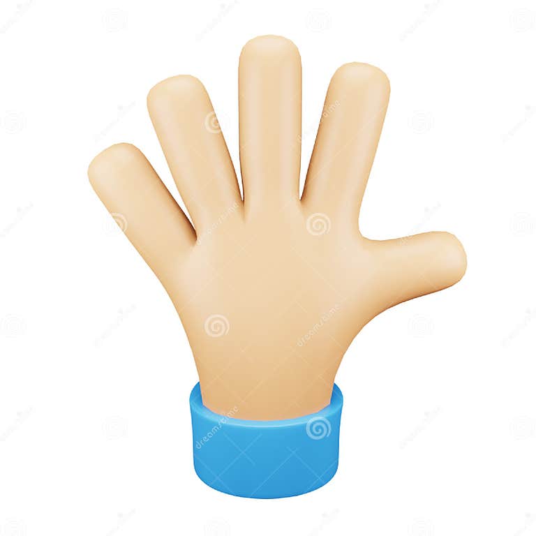 Five Fingers Hand Gesture Emoji 3d Rendering Isometric Icon. Stock ...