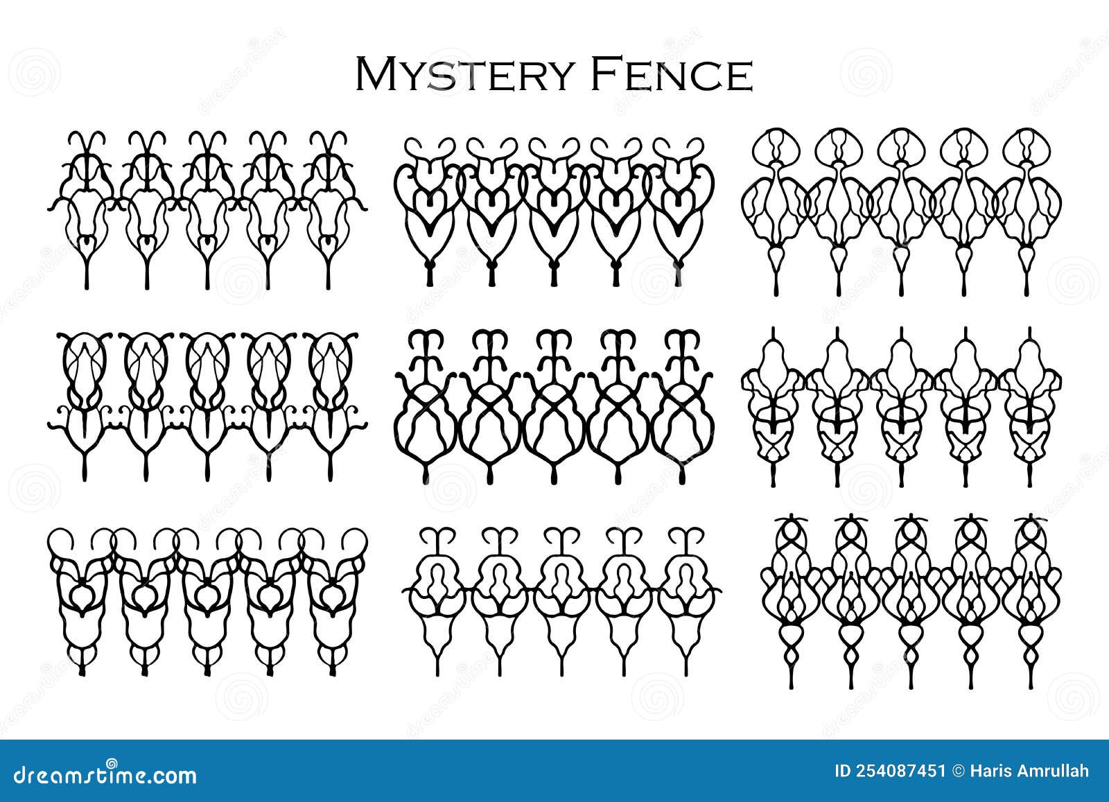 Assorted Spooky Cemetery Fence Silhouettes. Scary, Haunted and Spooky ...
