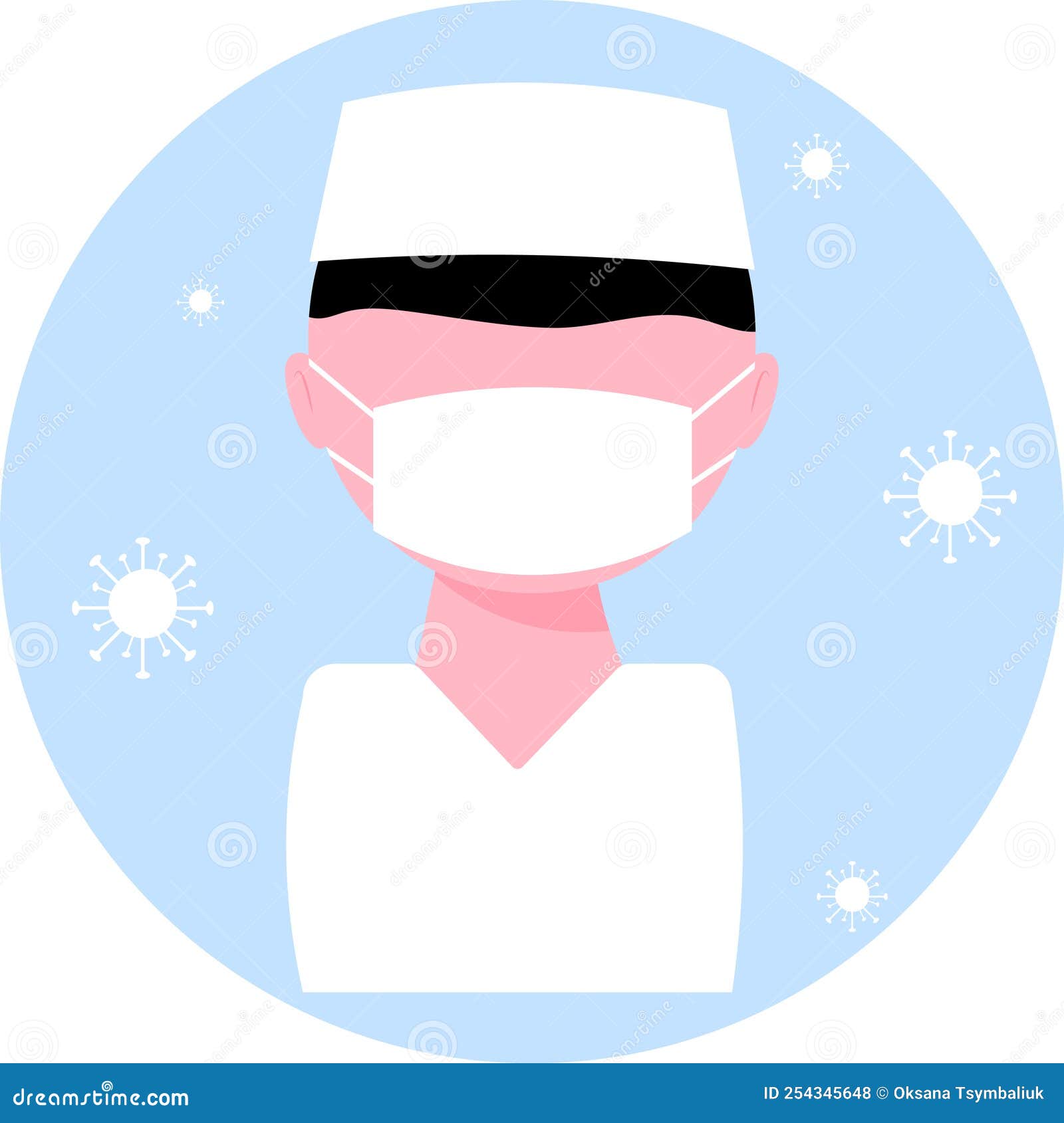 Doctor Faceless Icon in Uniform and Mask. Flat Style Male. Virus Stock ...