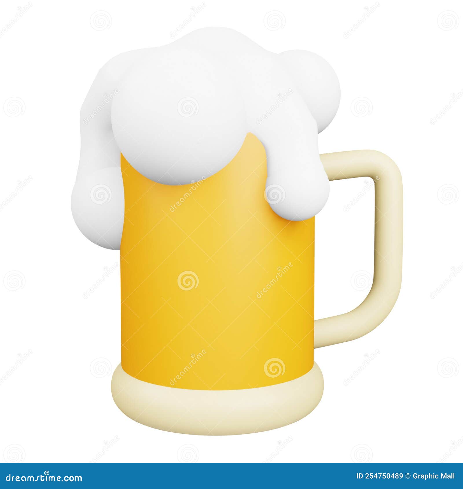 Beer Mug 3d Rendering Isometric Icon. Stock Vector - Illustration of foam, beverage: 254750489