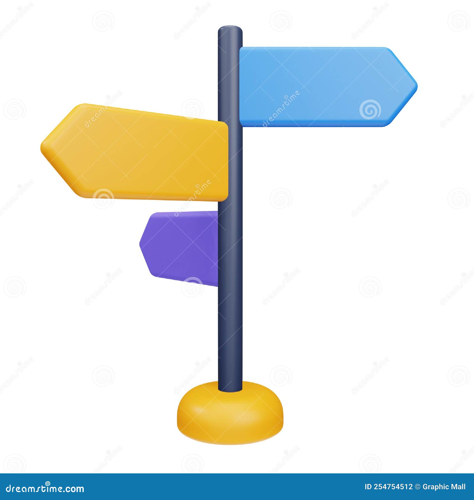 Direction Board 3d Rendering Isometric Icon. Stock Vector ...