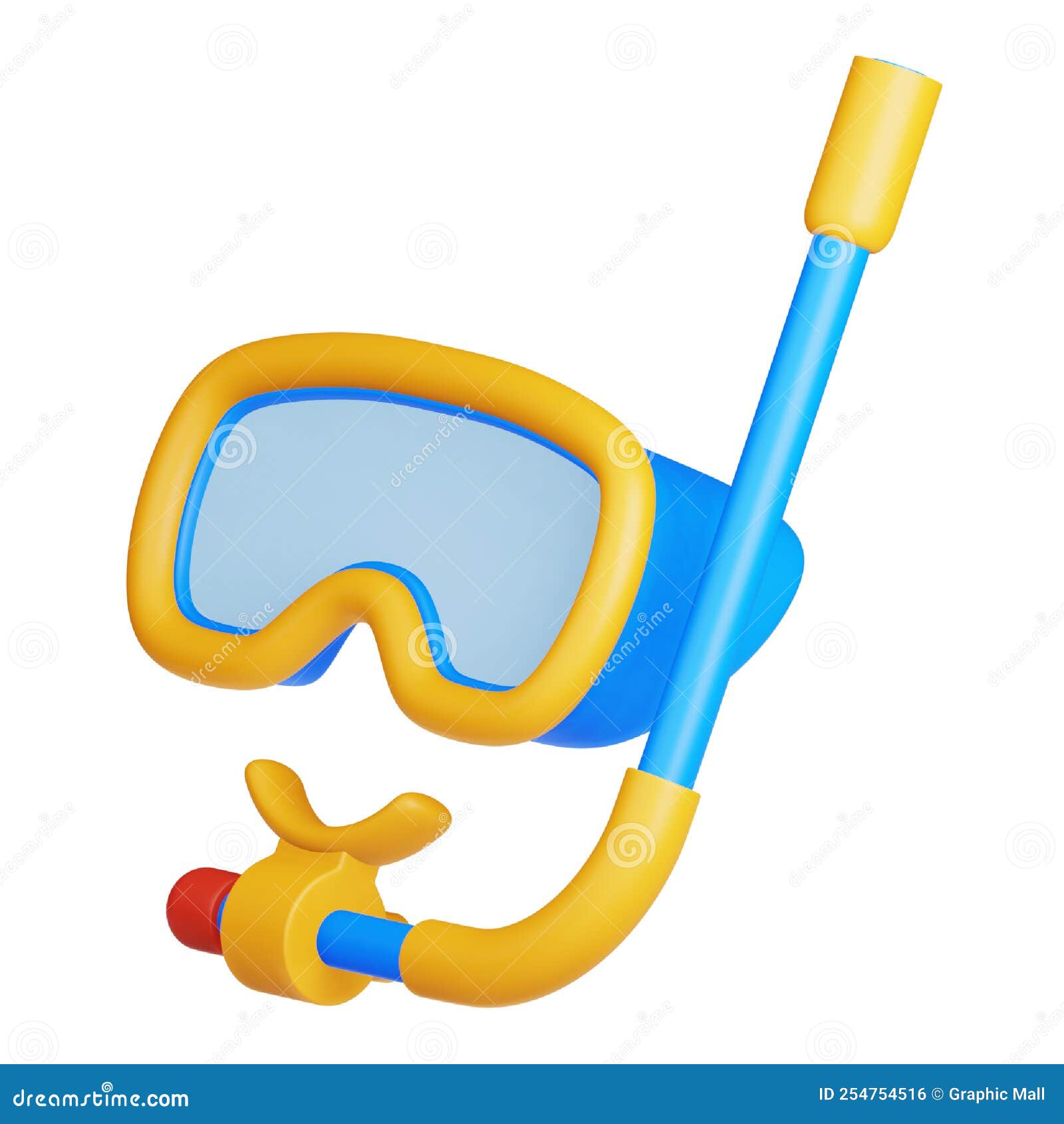 Diving Glasses 3d Rendering Isometric Icon. Stock Vector - Illustration ...