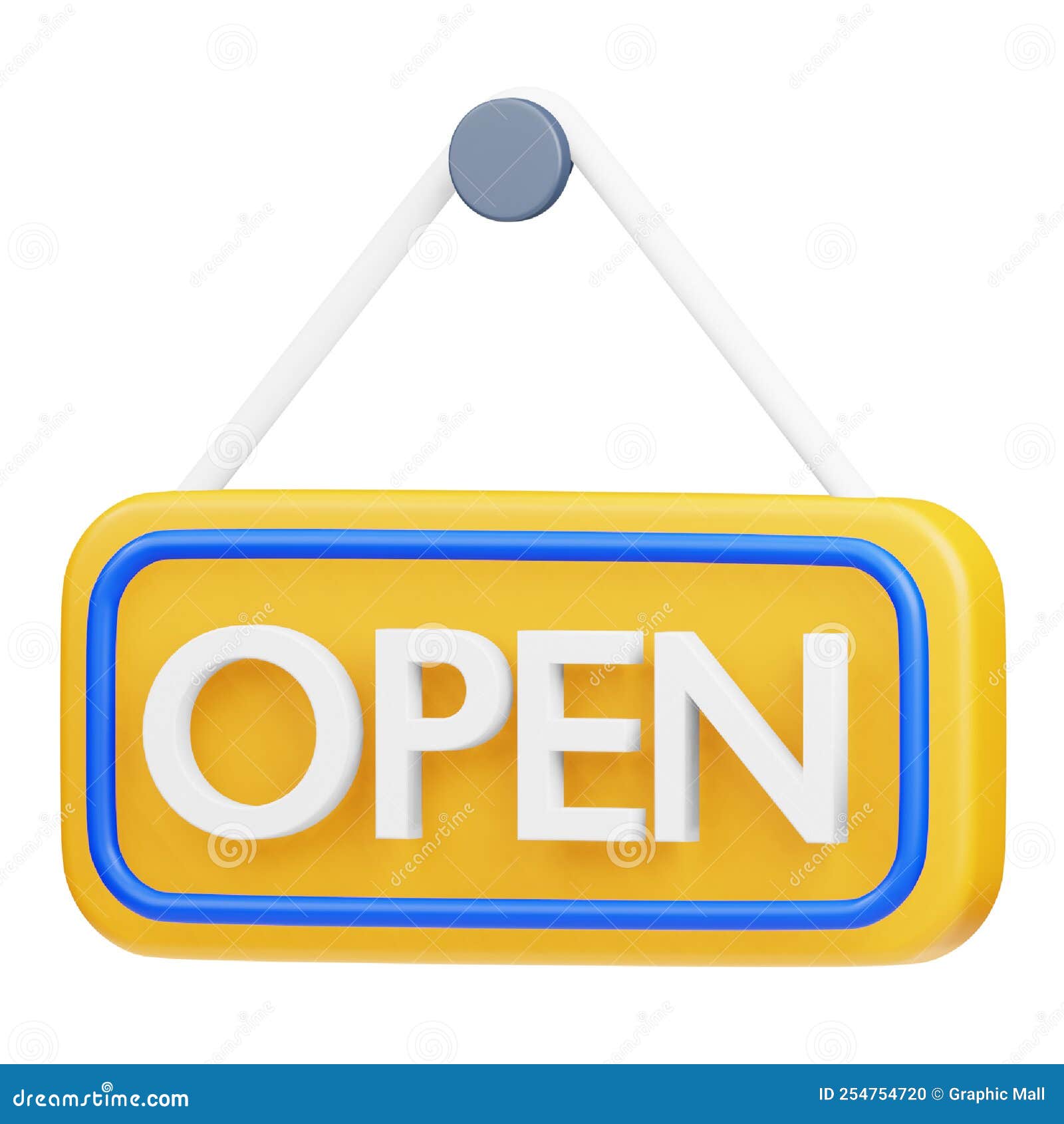 Open Signboard 3d Rendering Isometric Icon. Stock Vector - Illustration ...