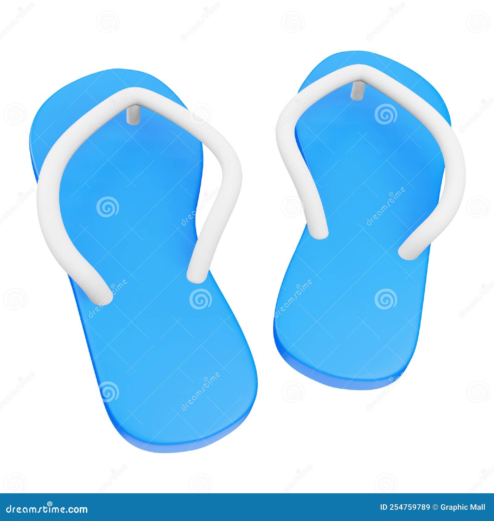 Sandals 3d Rendering Isometric Icon. Stock Vector - Illustration of ...