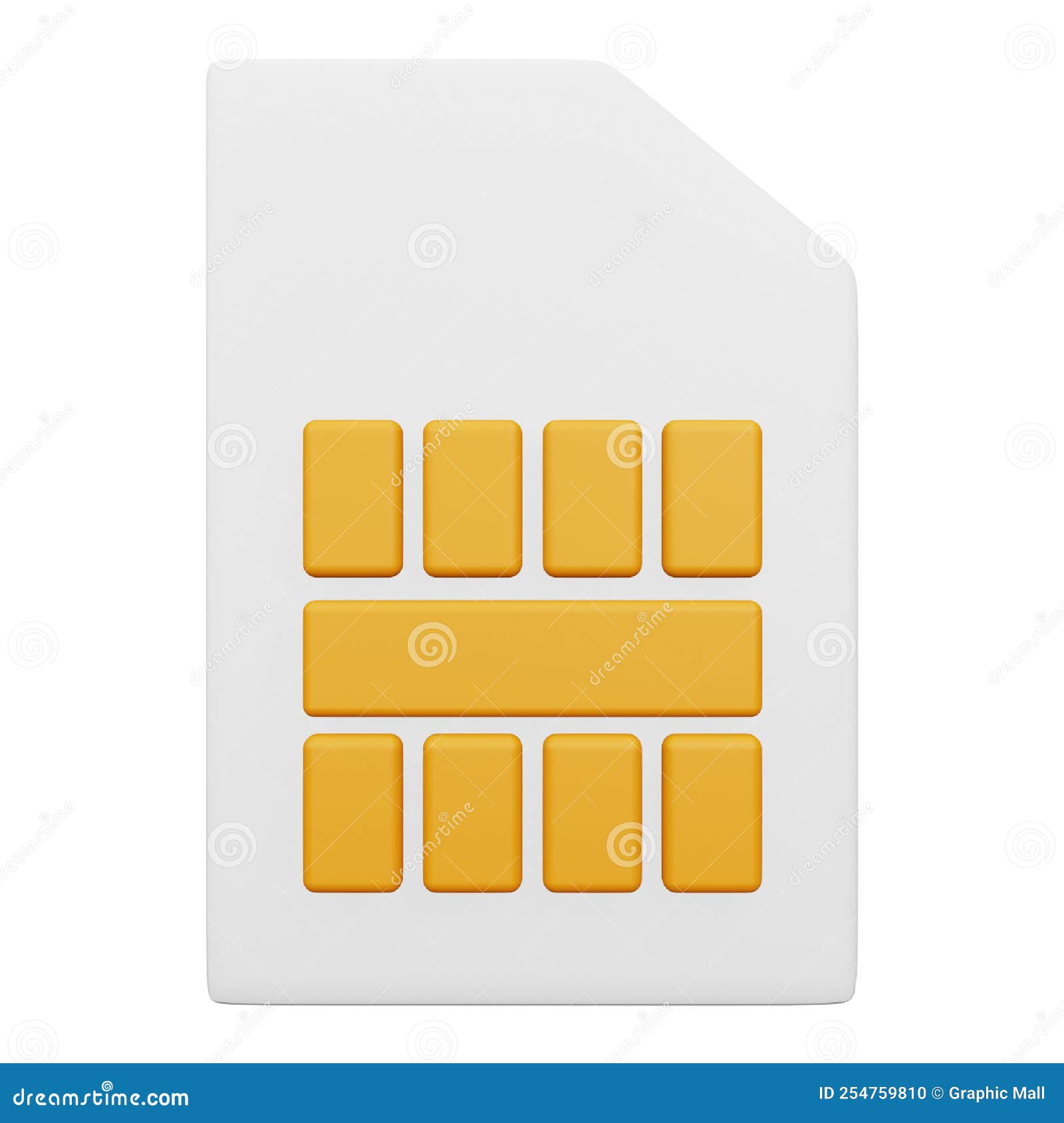 Sim Card 3d Rendering Isometric Icon. Stock Vector - Illustration of micro, graphics: 254759810