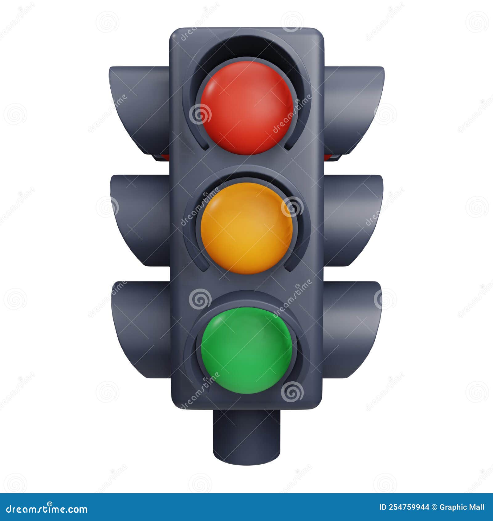 Traffic Signal 3d Rendering Isometric Icon. Stock Vector - Illustration ...