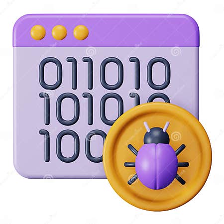 Binary Bug 3d Rendering Isometric Icon. Stock Vector - Illustration of graphic, color: 255134539