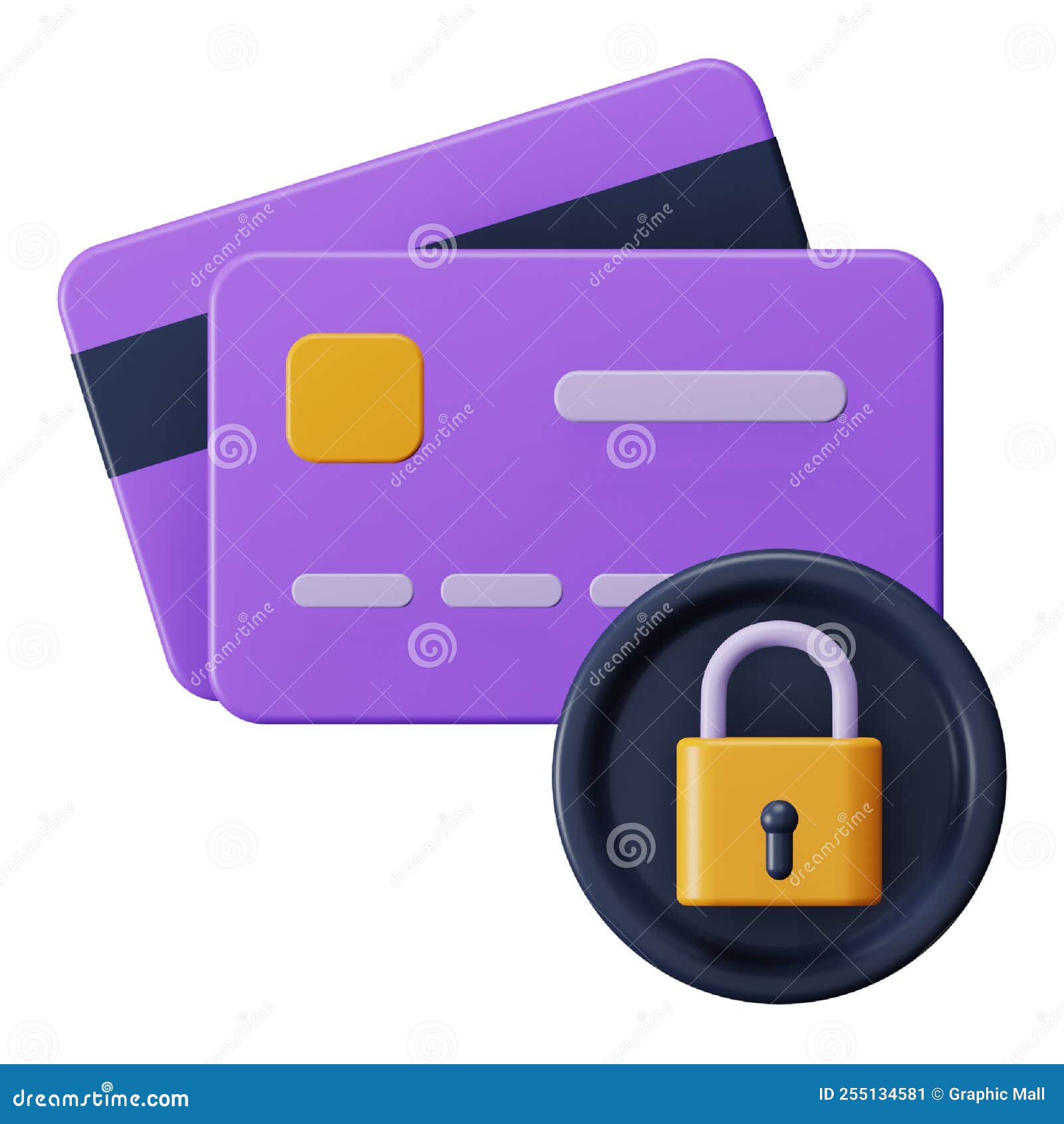 Credit Card Protection 3d Rendering Isometric Icon. Stock Vector ...