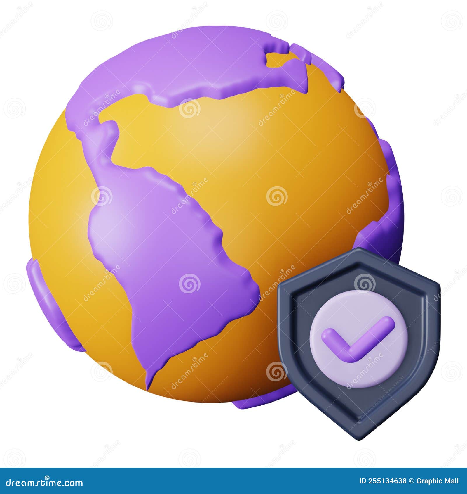 Global Security 3d Rendering Isometric Icon. Stock Vector ...