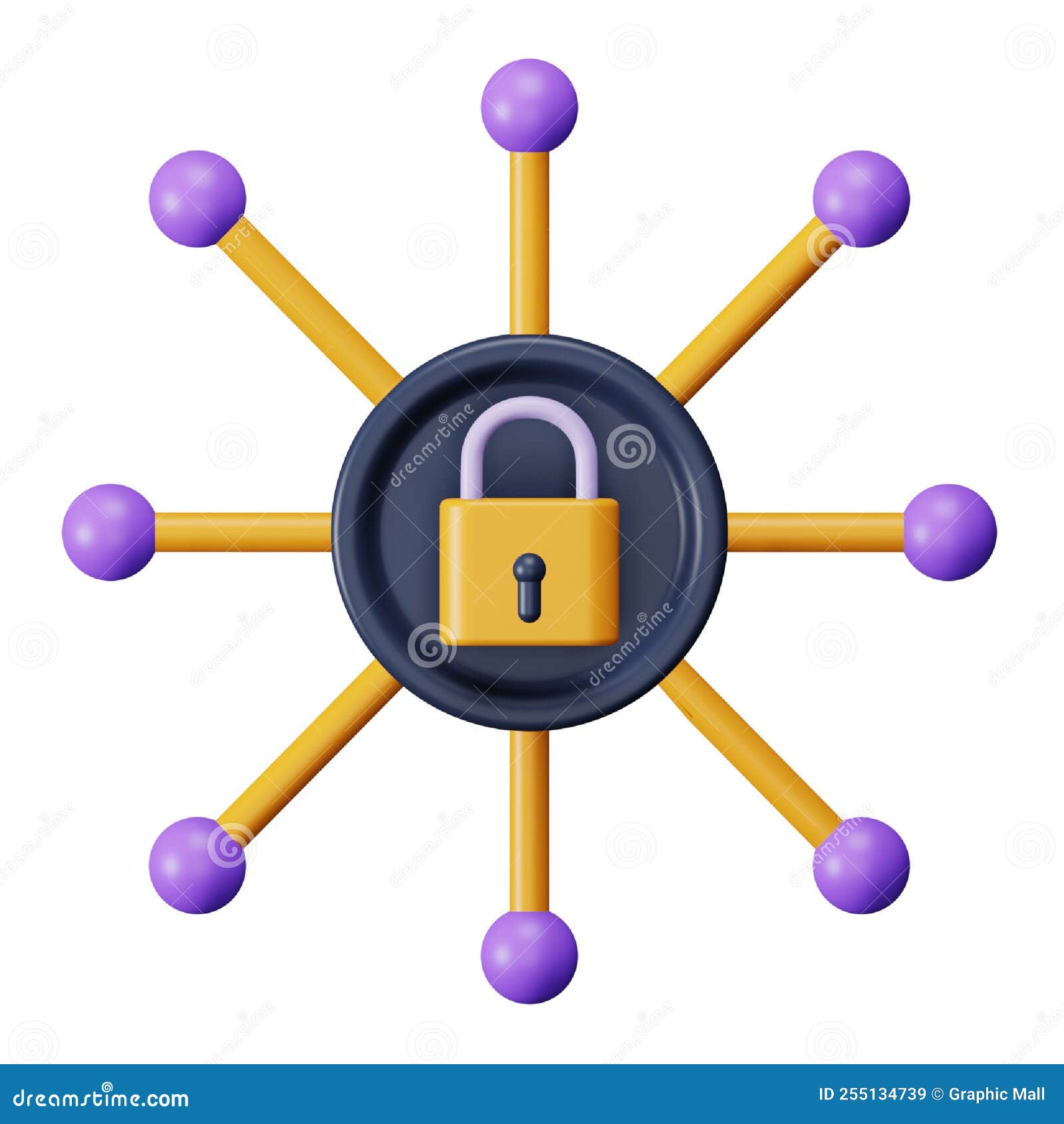 Network Security 3d Rendering Isometric Icon. Stock Vector ...