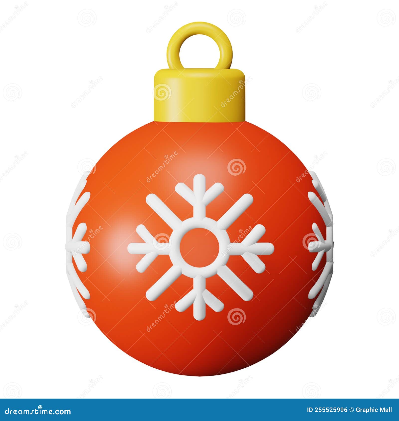 Christmas Ball 3d Rendering Isometric Icon. Stock Vector - Illustration ...